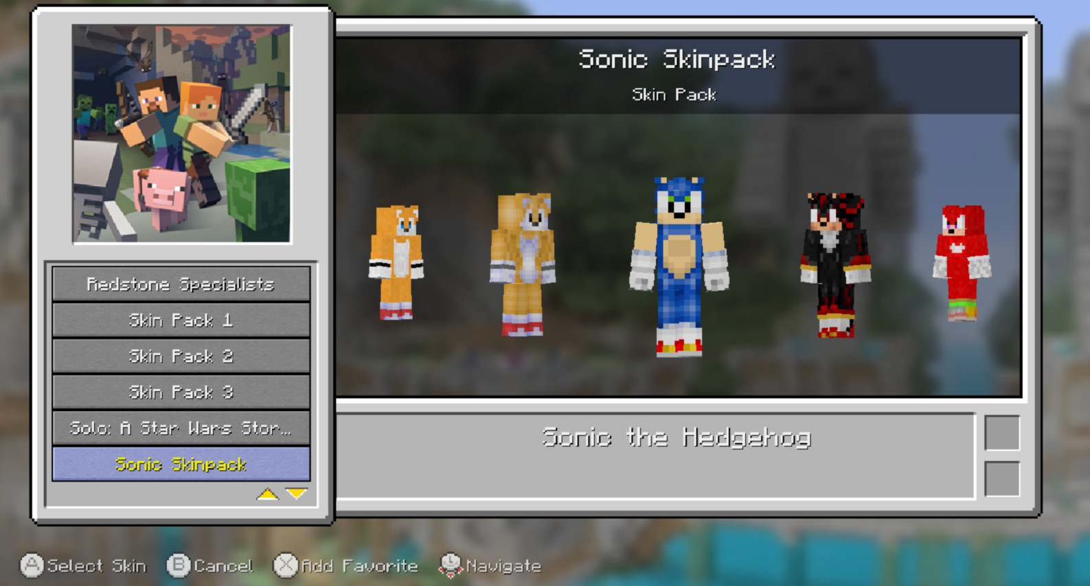 Sonic the Hedgehog skinpack V1 Mod for Minecraft Wii U Edition | MC:WUE ...