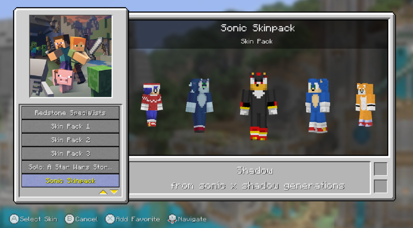 Sonic the Hedgehog skinpack V1 Mod for Minecraft Wii U Edition | MC:WUE ...