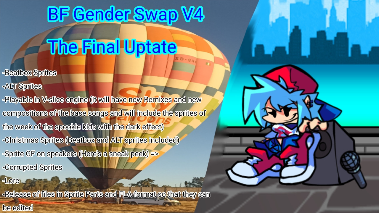 BF Gender Swap V4 The Final Uptate Mod for Friday Night Funkin' | FNF Mods