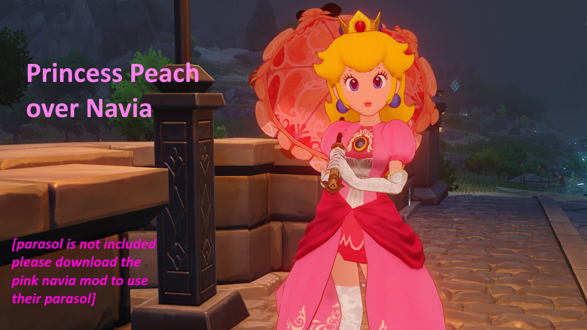 Princess Peach over Navia Mod for Genshin Impact | GI Mods