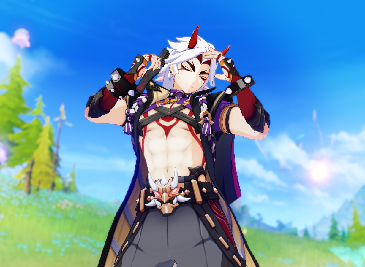 Bright and buff Itto Mod for Genshin Impact | GI Mods