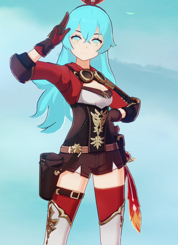 blue-haired Amber Mod for Genshin Impact | GI Mods