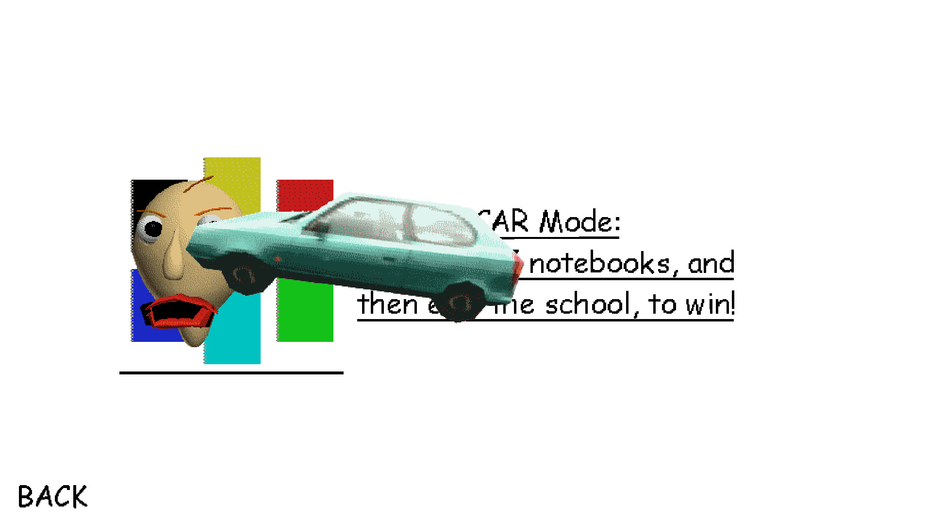 Baldi's Basics but You're driving a freaking CAR Mod for Baldi's Basics ...