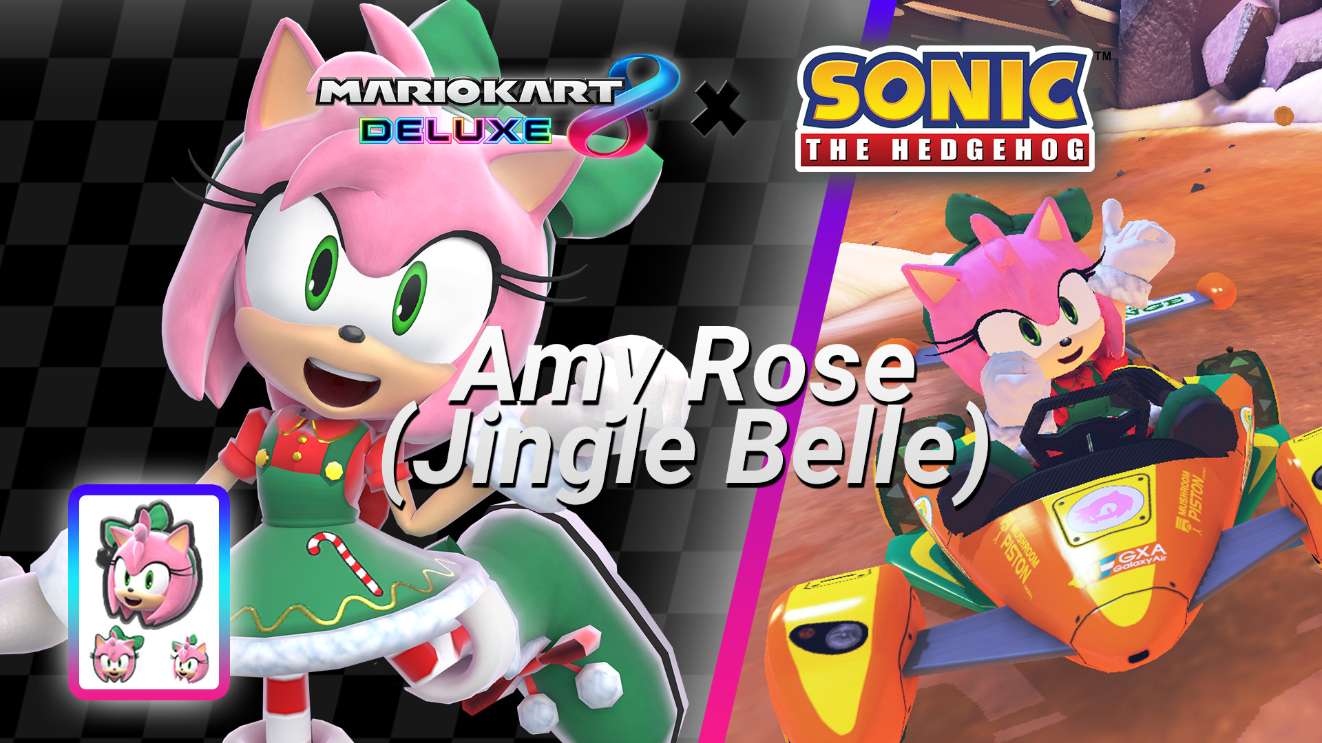 Amy Rose (Jingle Belle) Mod for Mario Kart 8 Deluxe | MK8D Mods
