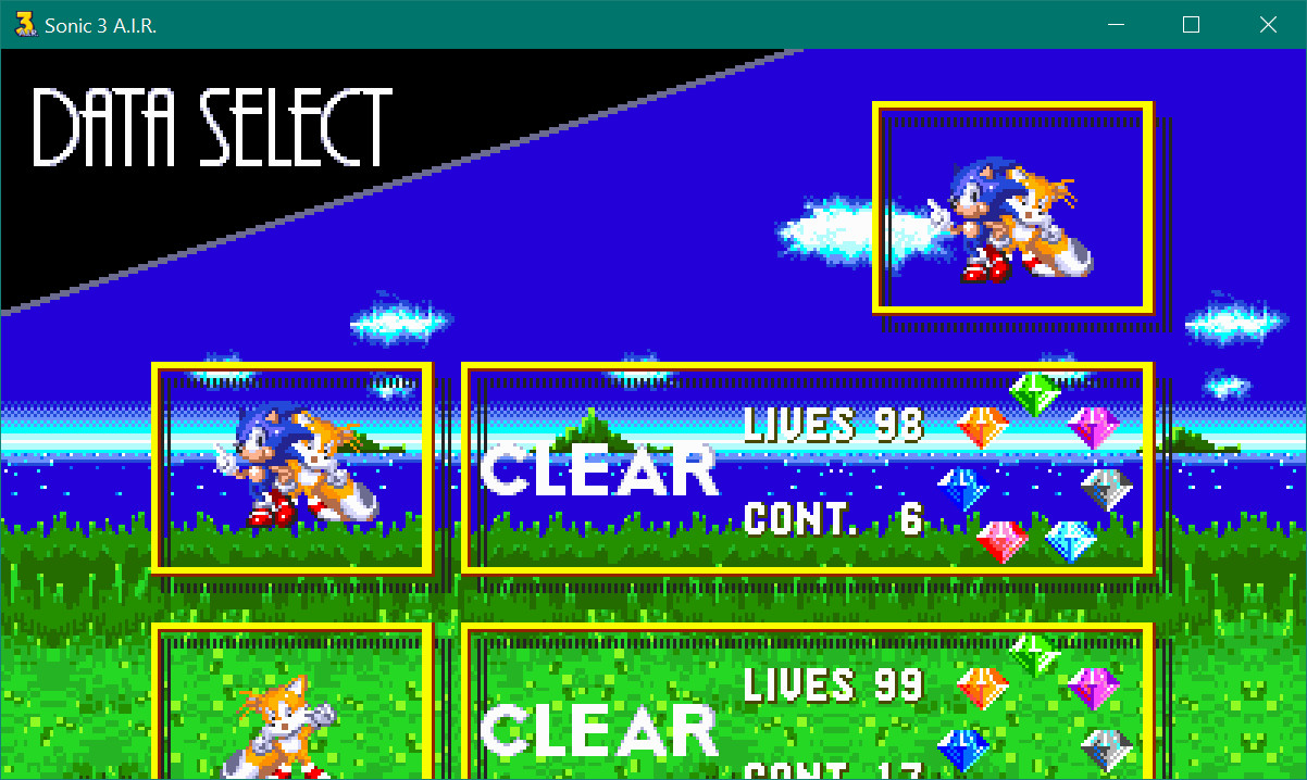 Alternate Data Select Mod for Sonic 3 A.I.R. | S3AIR Mods