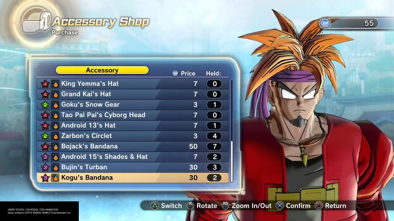 DBXV2 Switch Clothing + all shop unlock Mod for Dragon Ball Xenoverse 2 ...