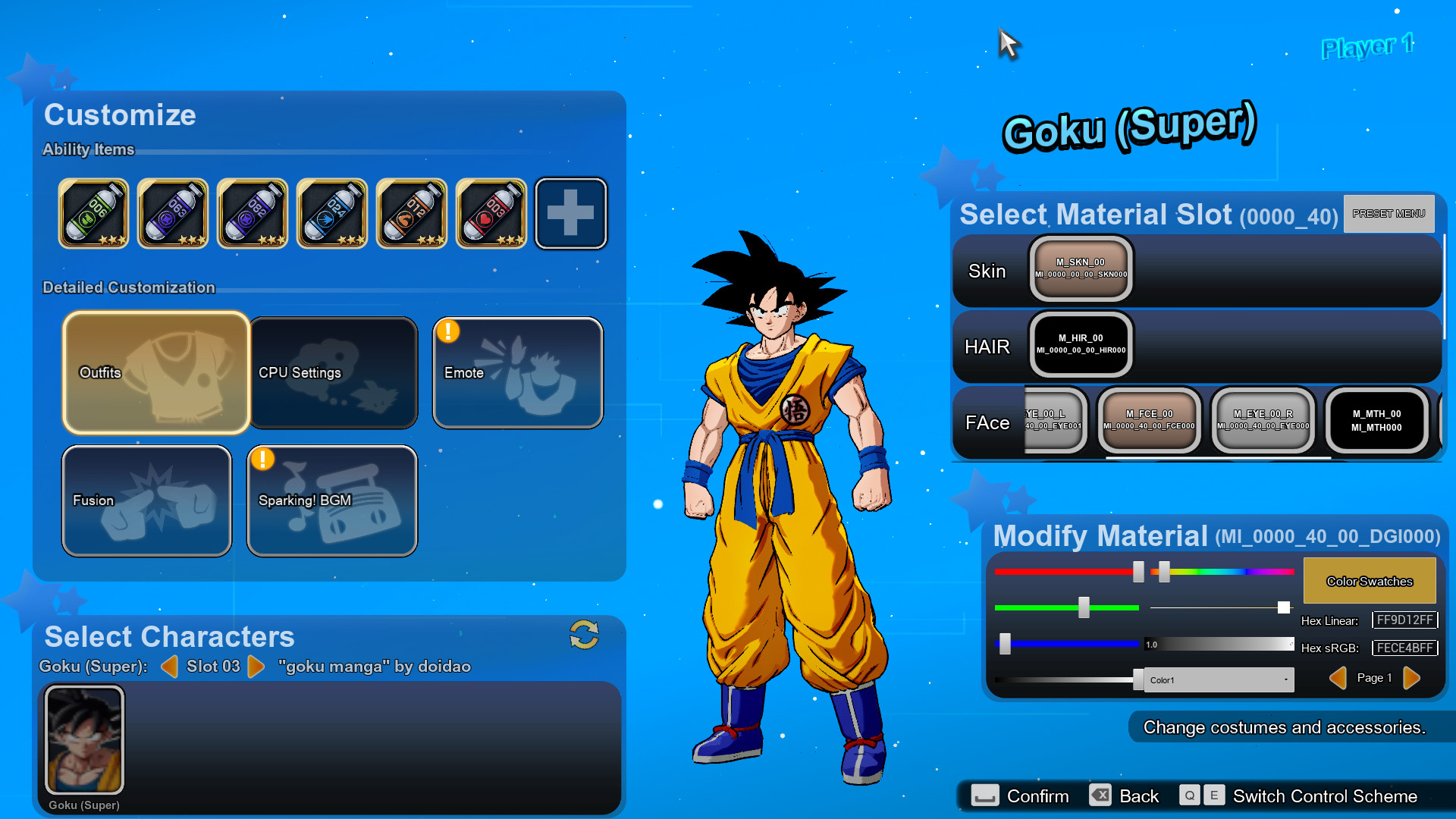 goku manga colors DBColorZ Mod for Dragon Ball: Sparking! ZERO | DBSZ Mods