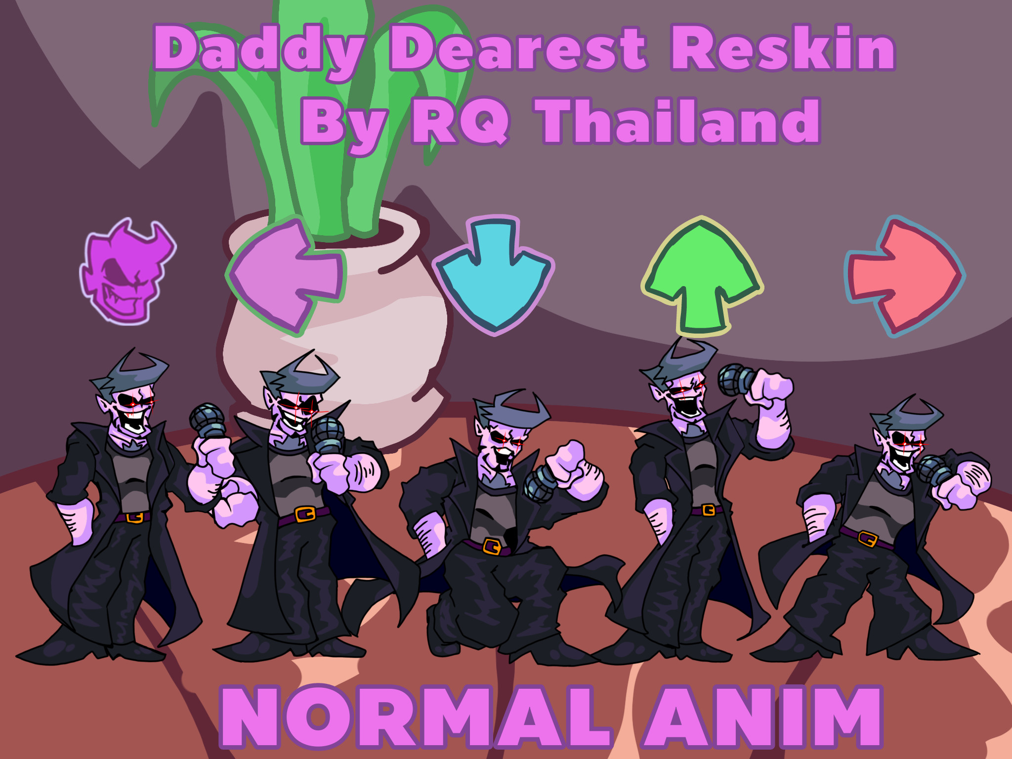 Daddy Dearest RQ Reskin Mod for Friday Night Funkin' | FNF Mods