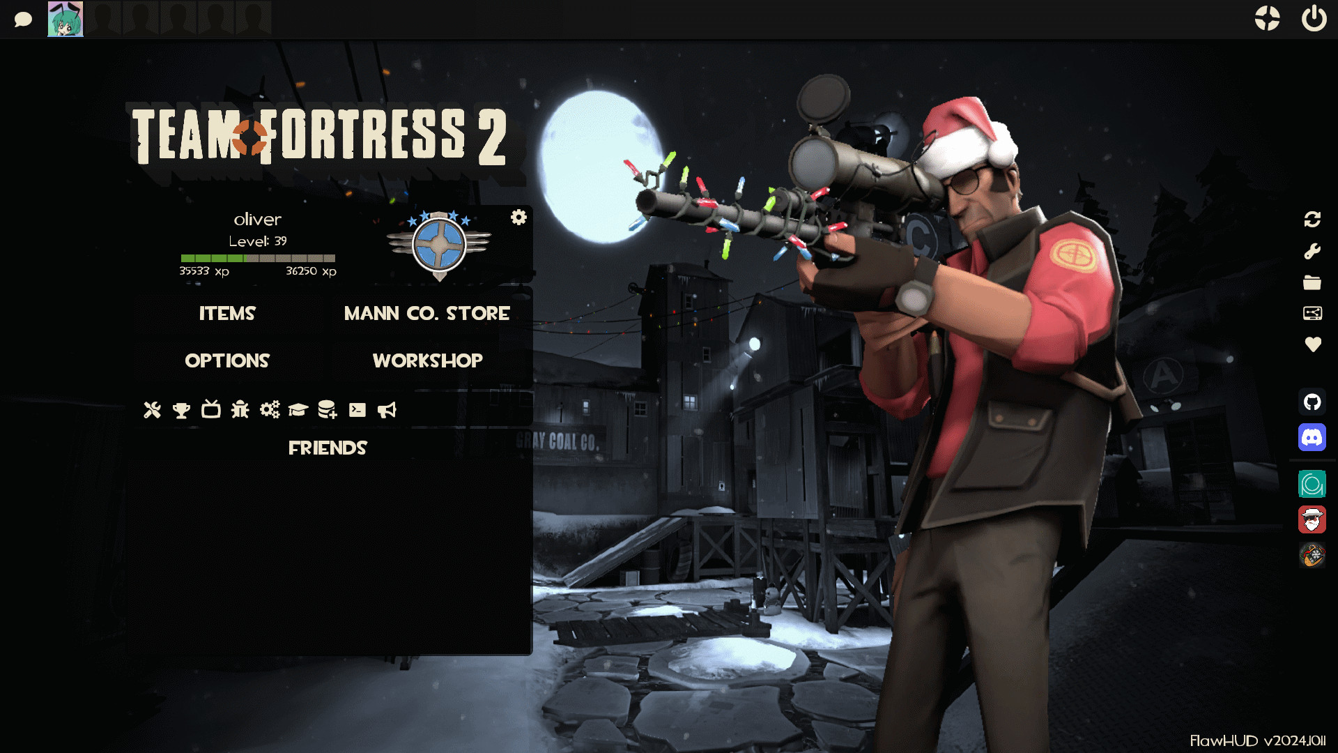 Black and White Menu Christmas Pack Mod for Team Fortress 2 | TF2 Mods