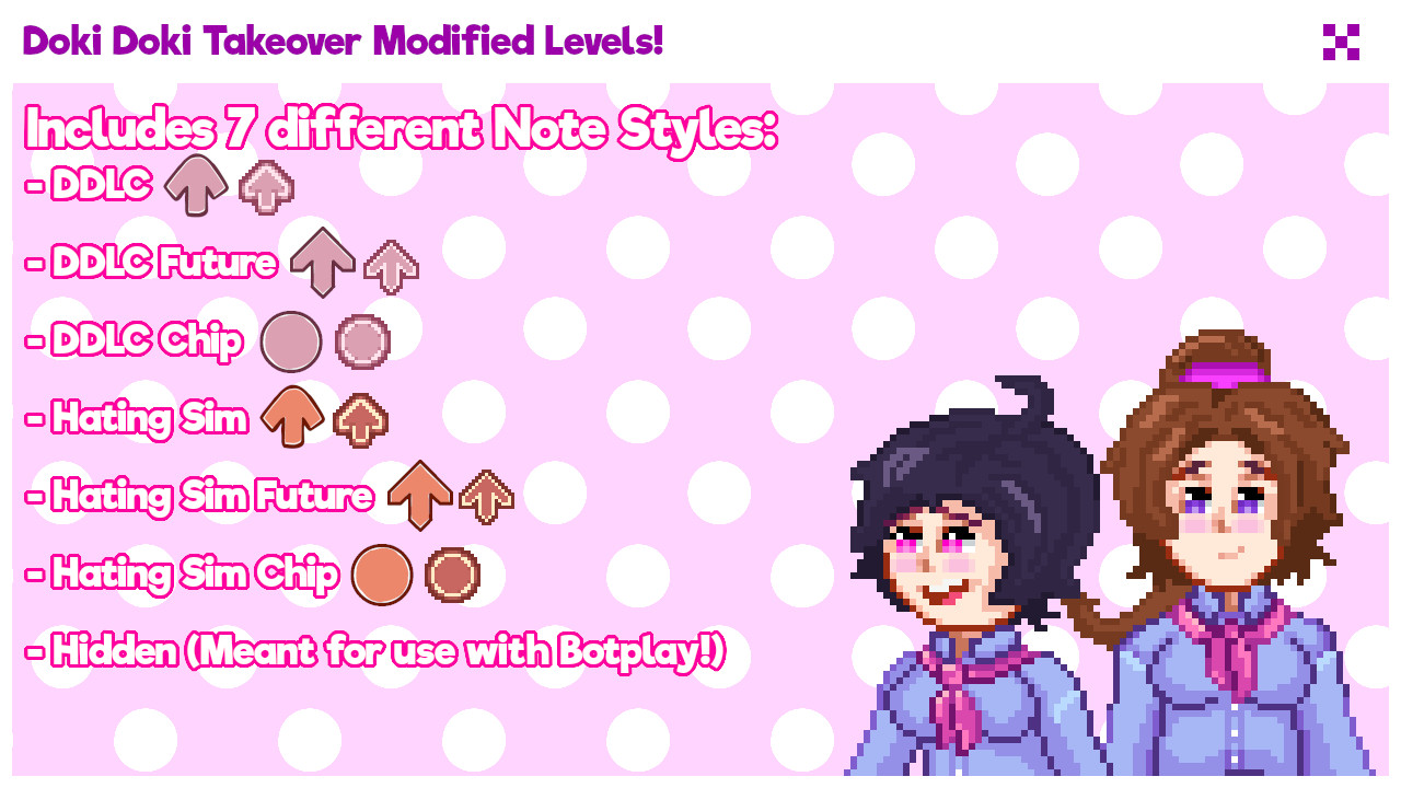 Doki Doki Takeover: Modified Levels Mod for Friday Night Funkin' | FNF Mods