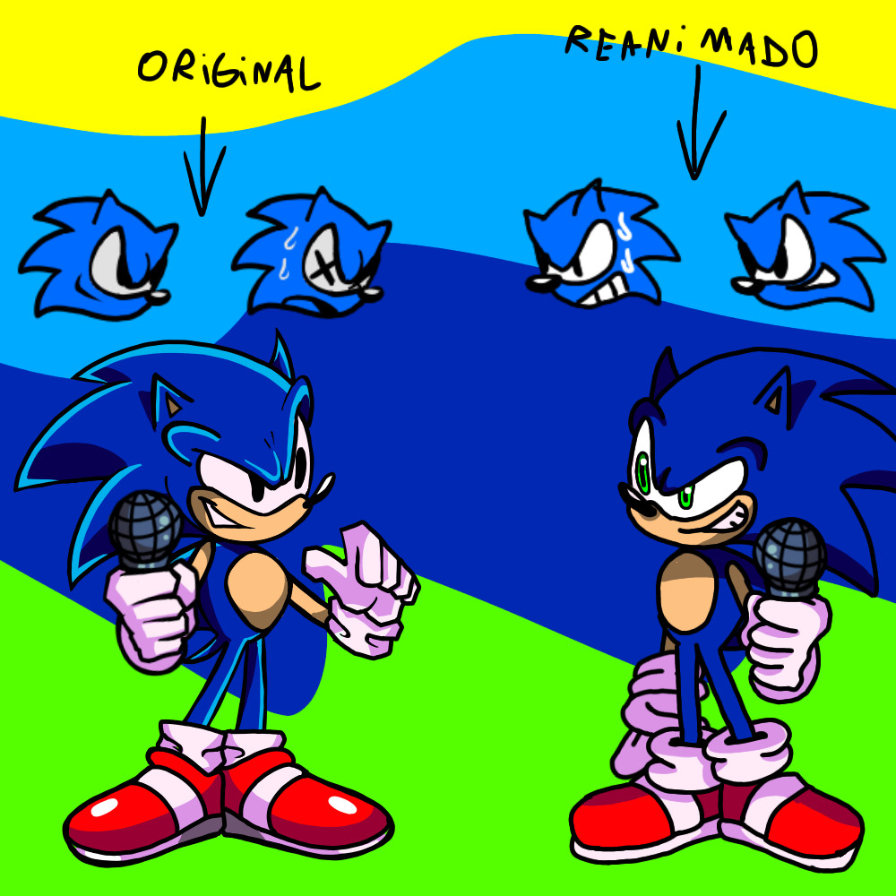 Sonic over bf Reanimated for fnf psych engine Mod for Friday Night ...