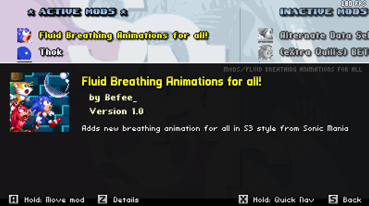 Fluid Breathing Animations For All Mod for Sonic 3 A.I.R. | S3AIR Mods