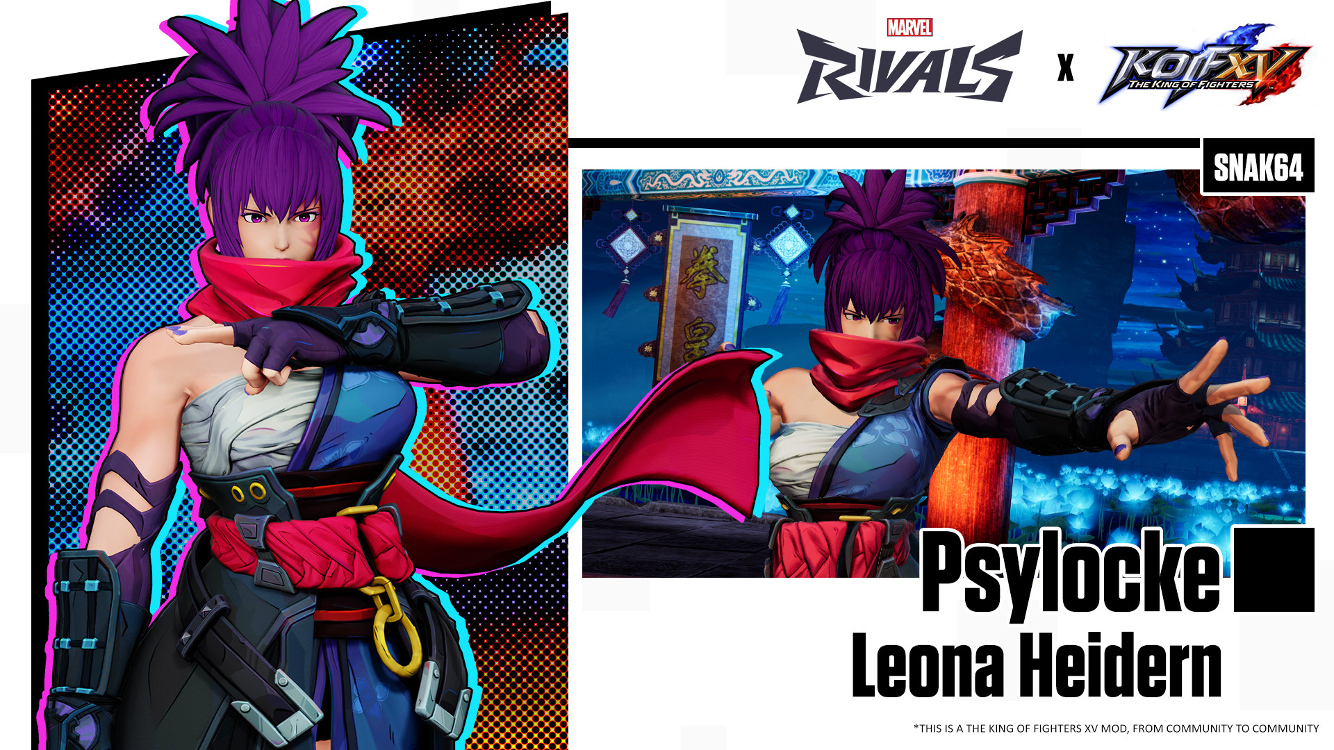 Psylocke Leona Mod for The King of Fighters XV | KoFXV Mods