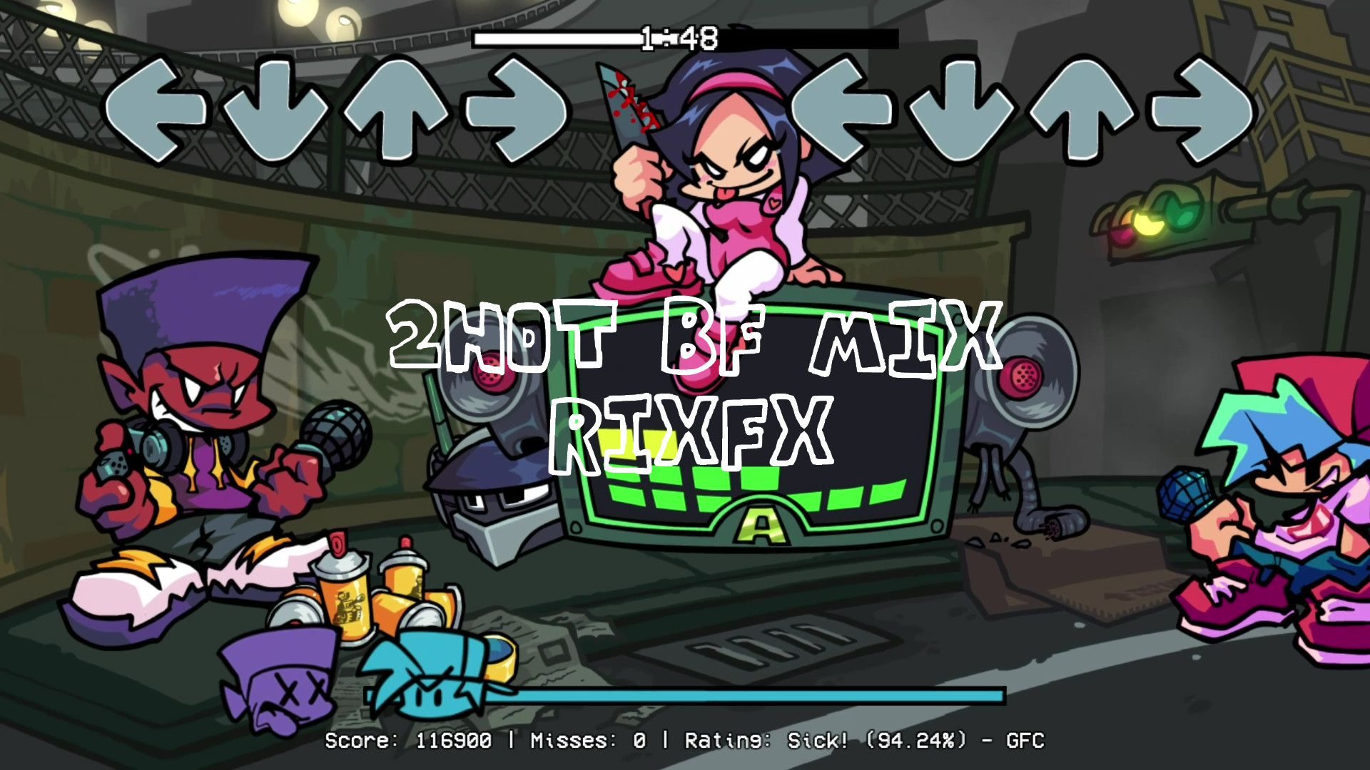 2HOT - BF MIX CHARTED (RixFX) Mod for Friday Night Funkin' | FNF Mods