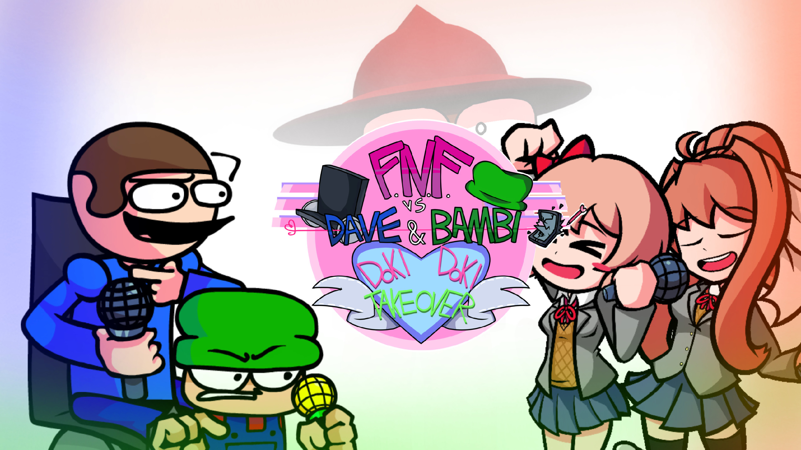 Dave and Bambi: Doki Doki Takeover Mod for Friday Night Funkin' | FNF Mods