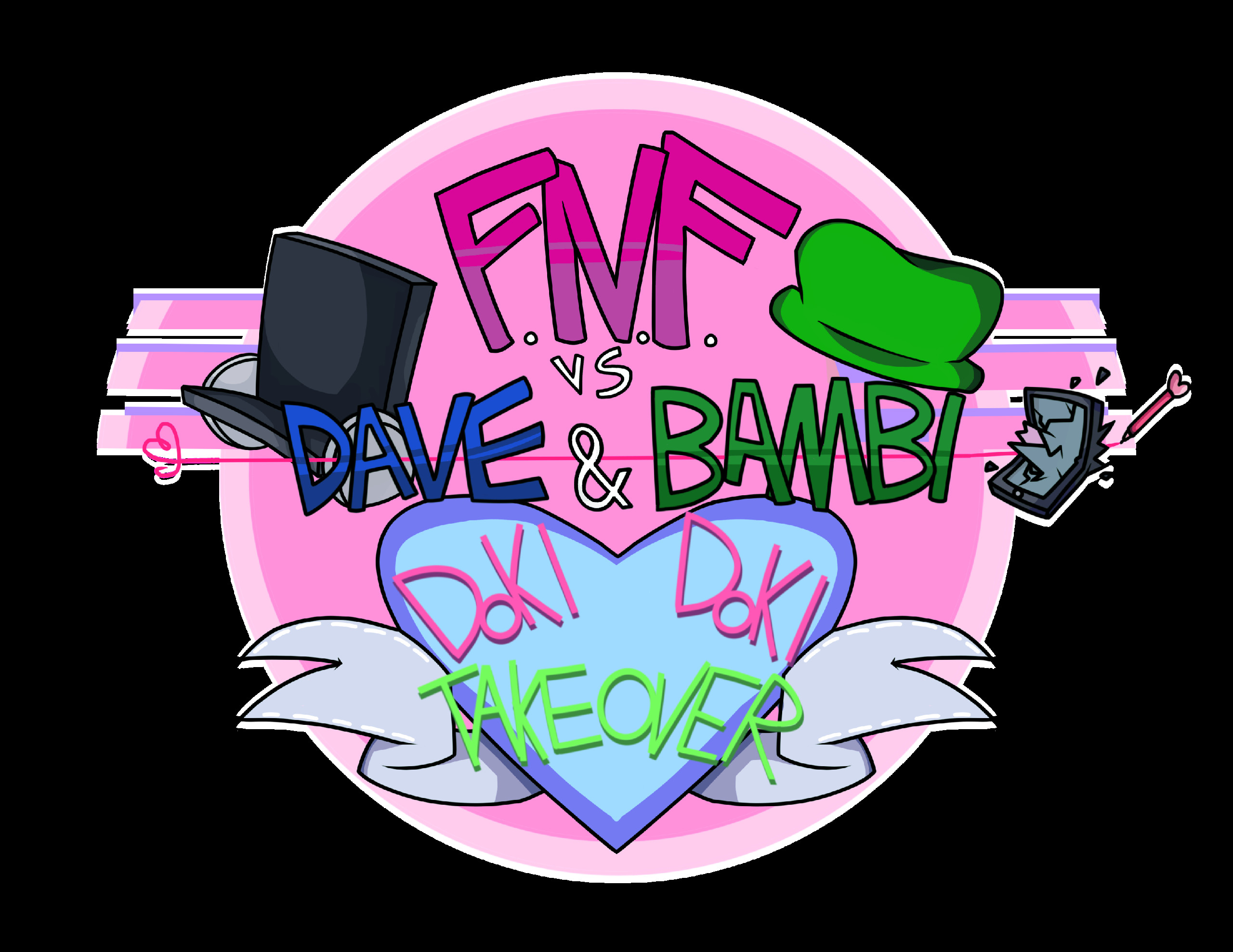 Dave and Bambi: Doki Doki Takeover Mod for Friday Night Funkin' | FNF Mods