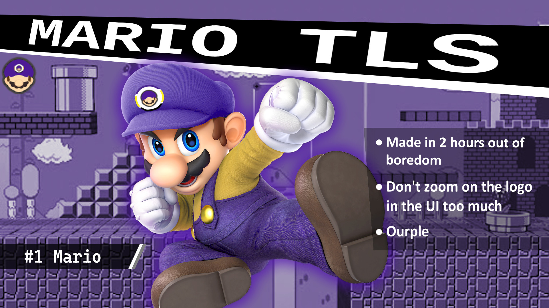 TLS Mario (purple recolor) Mod for Super Smash Bros. Ultimate | SSBU Mods