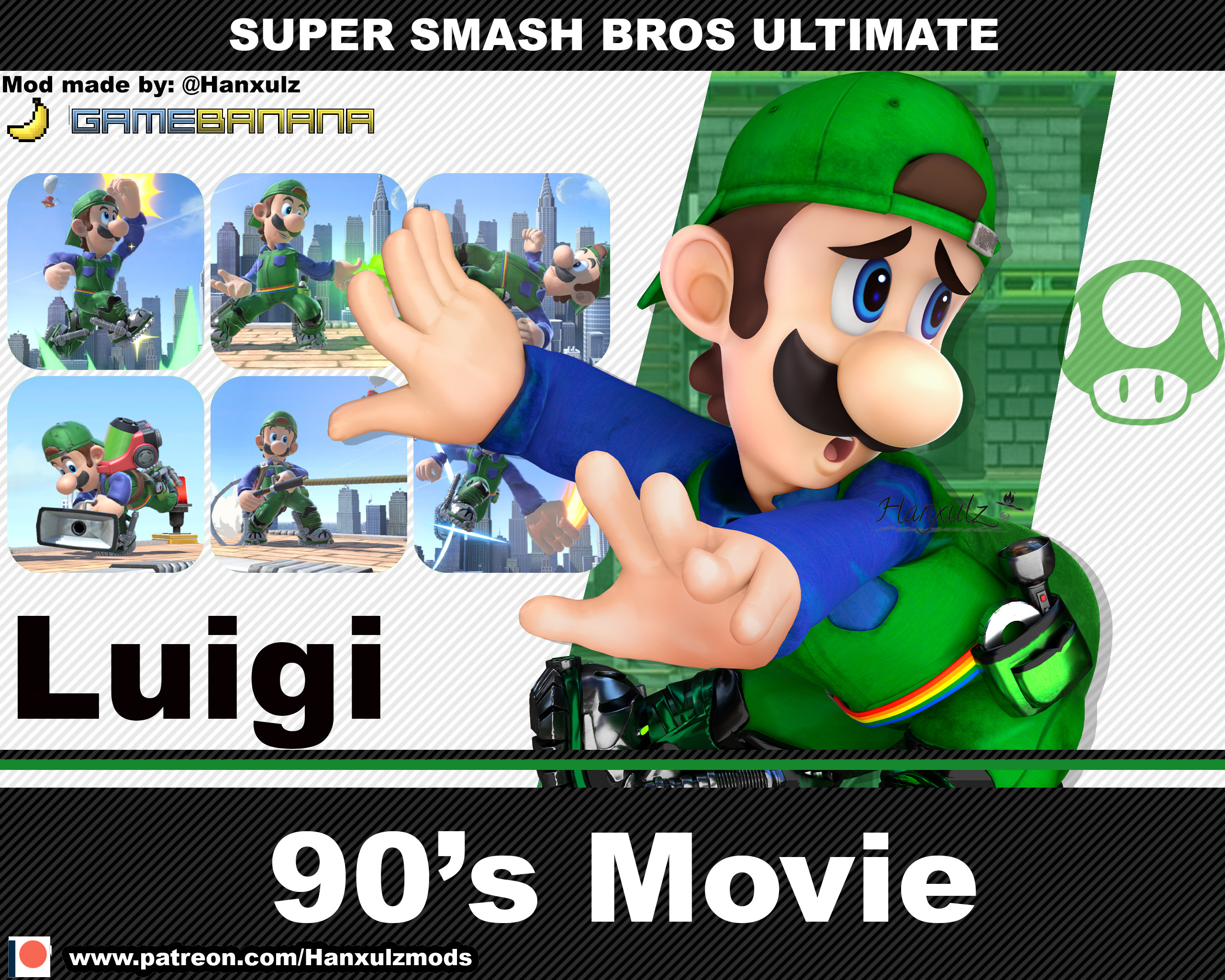 Luigi (90's Movie) Mod for Super Smash Bros. Ultimate | SSBU Mods