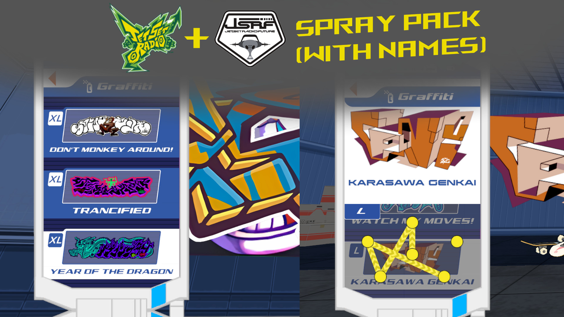 JSR & JSRF Graffiti pack (with names) Mod for Bomb Rush Cyberfunk | BRC ...