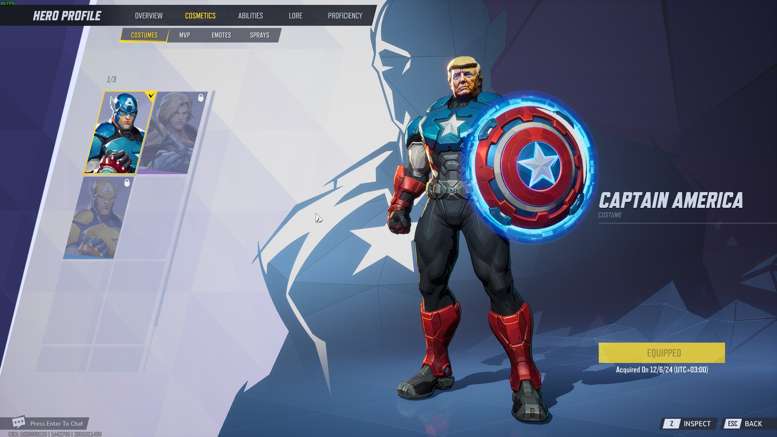 Donald Trump for Captain America Mod for Marvel Rivals | MR Mods