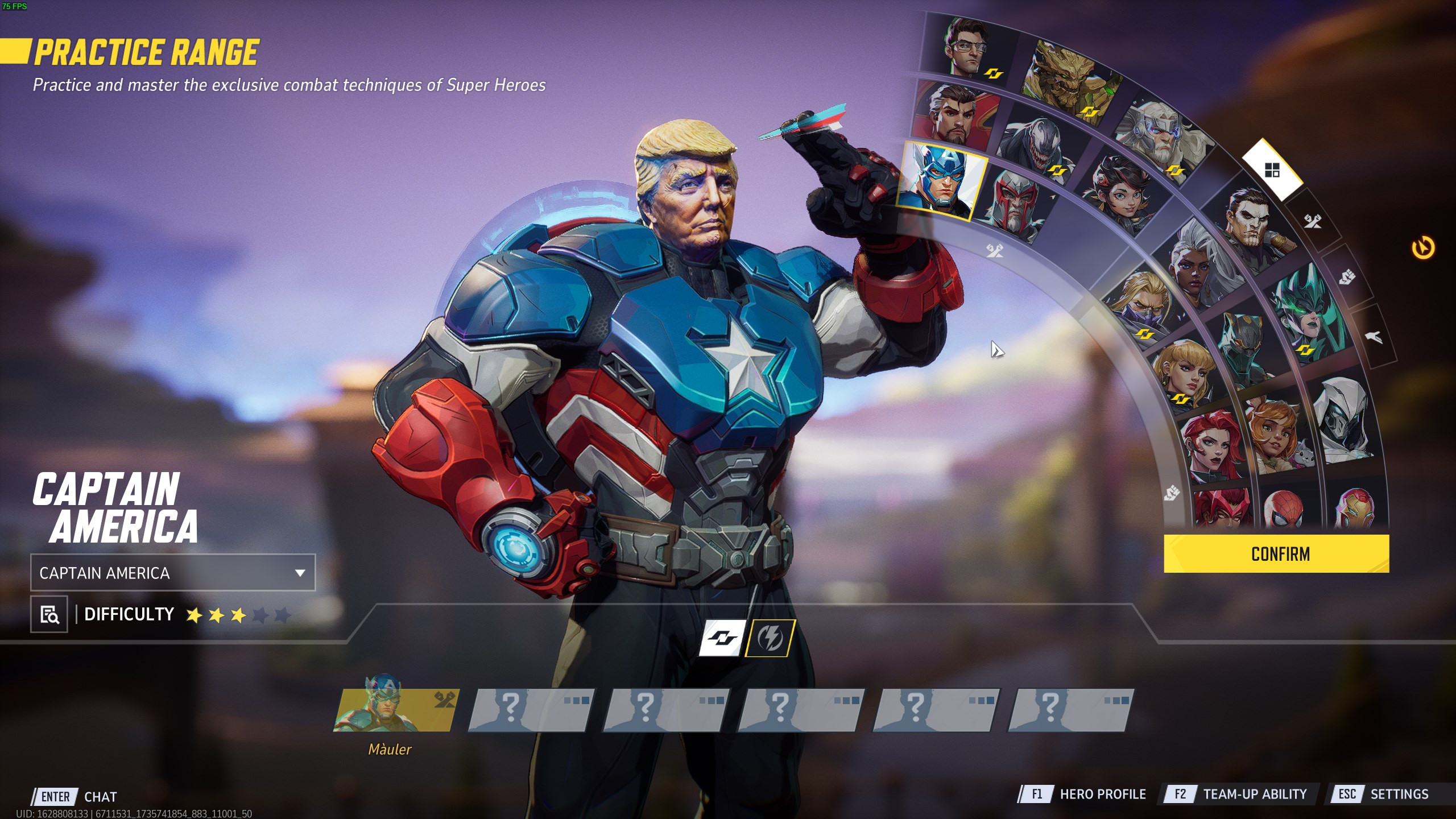 Donald Trump for Captain America Mod for Marvel Rivals | MR Mods