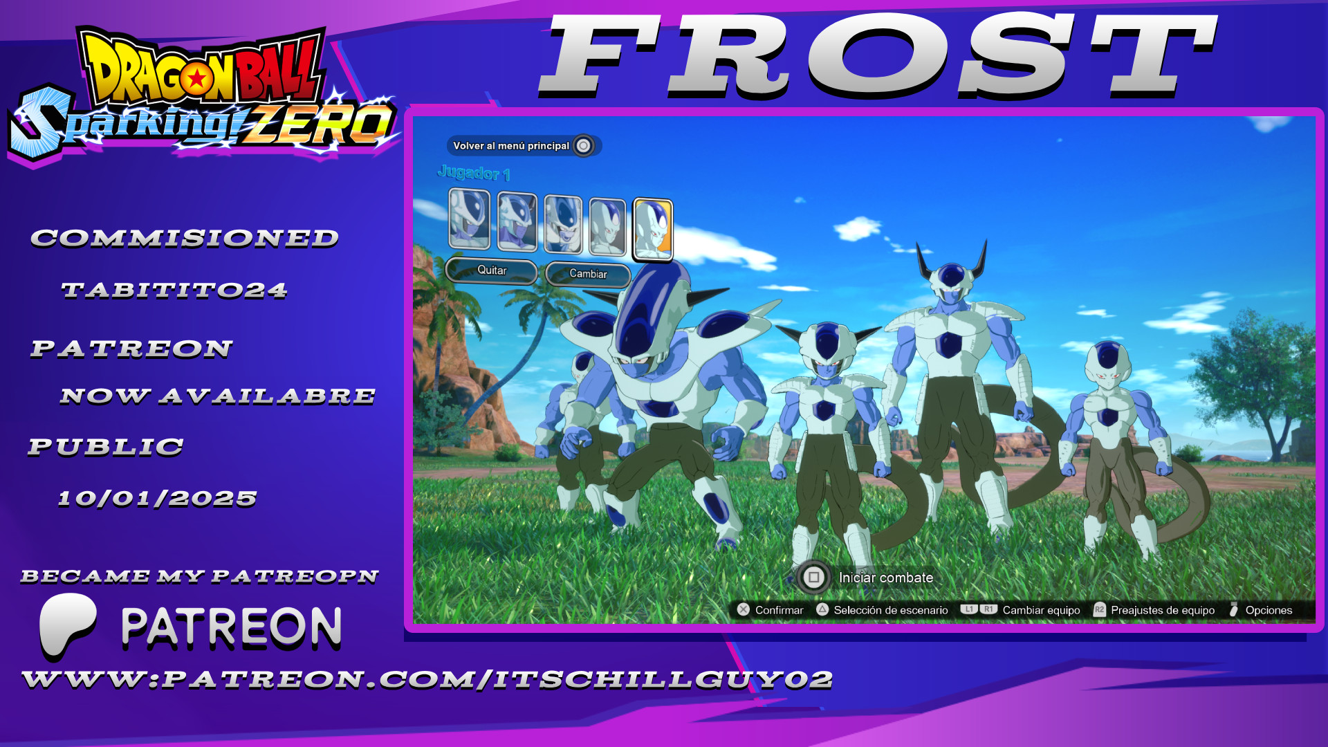Frost All Forms (NEW SLOTS) Mod for Dragon Ball: Sparking! ZERO | DBSZ Mods