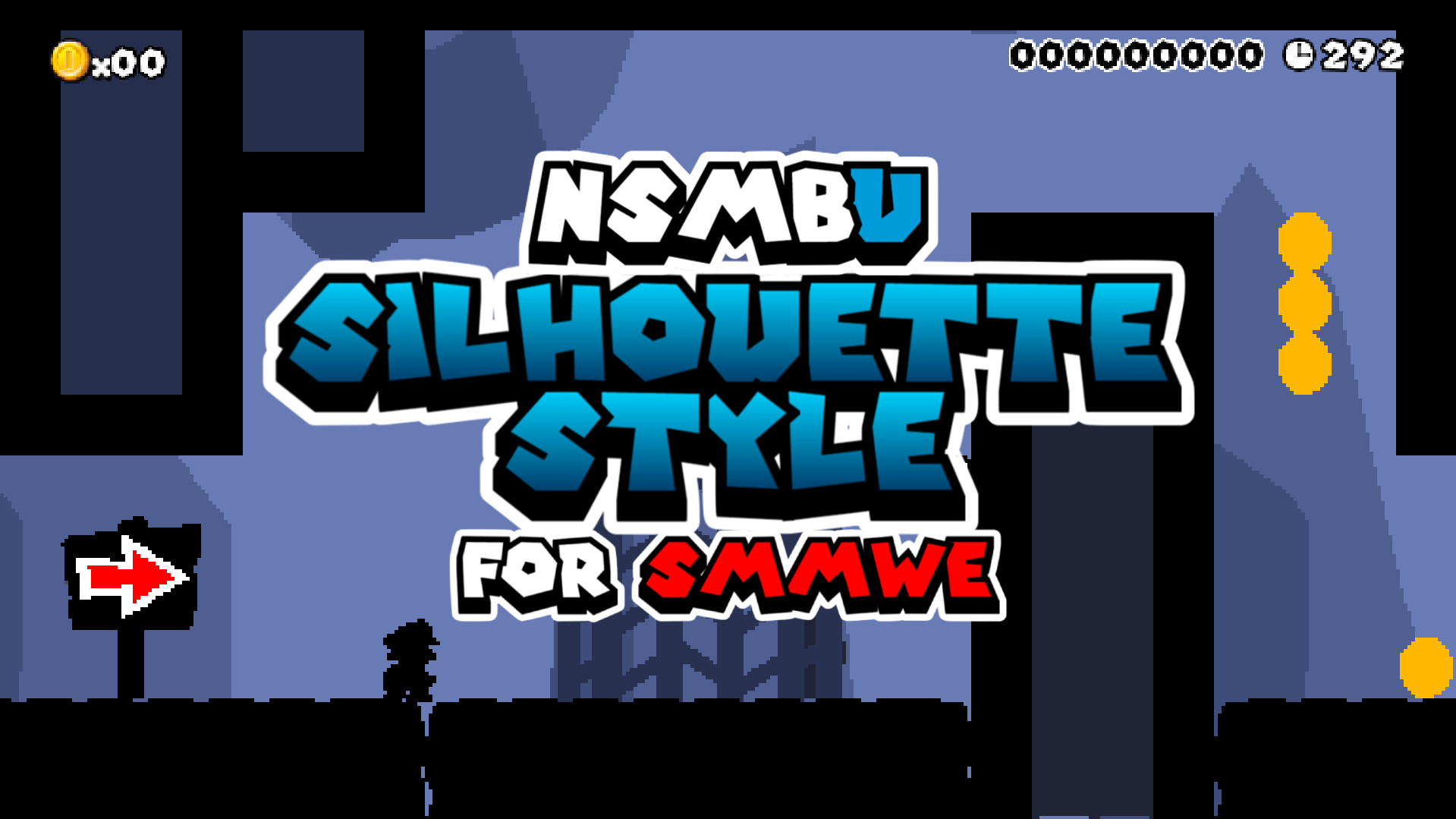 NSMBU Silhouette Style Mod for Super Mario Maker World Engine | SMMWE Mods