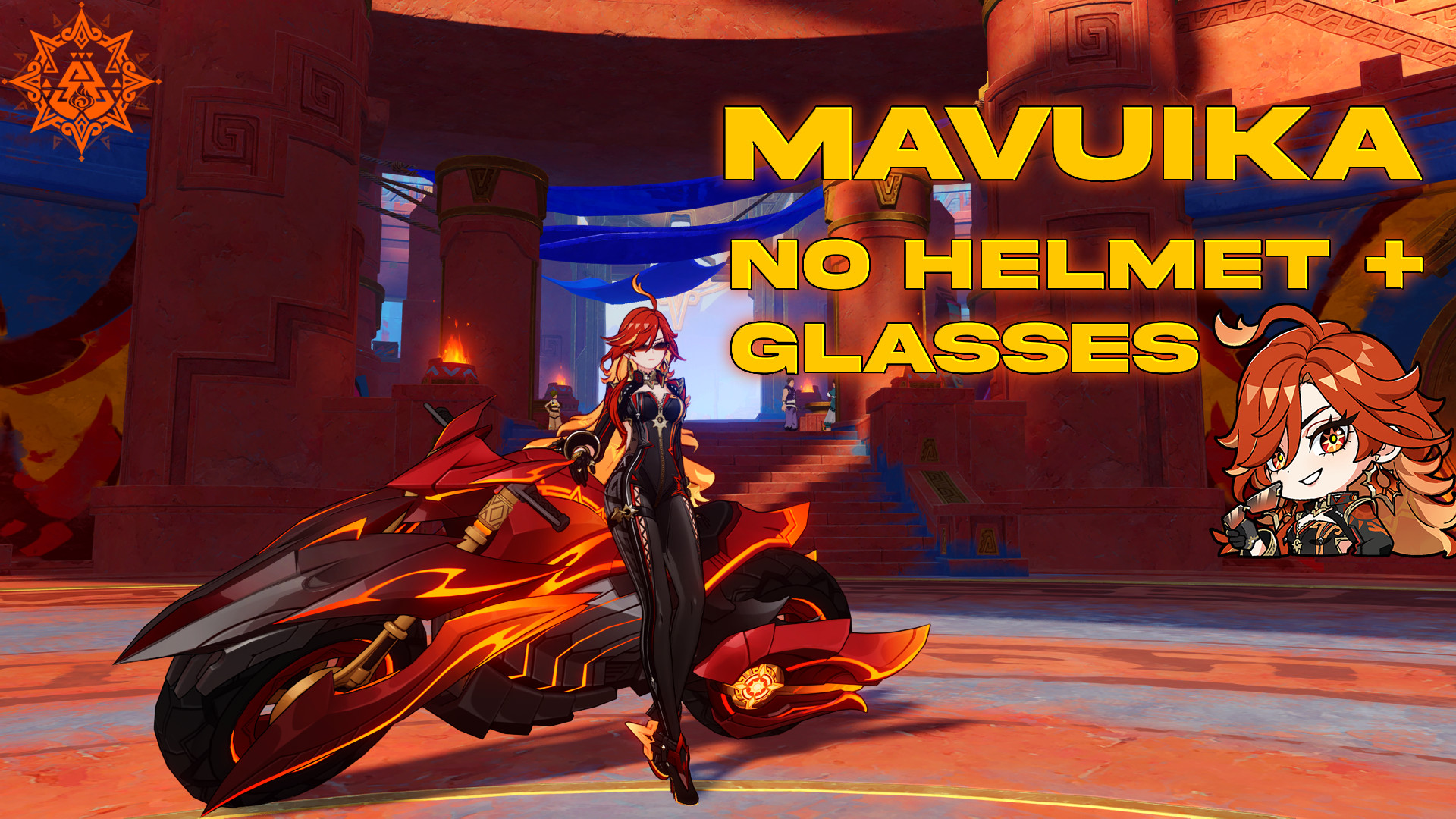 Mavuika no helmet and glasses toggle Mod for Genshin Impact | GI Mods