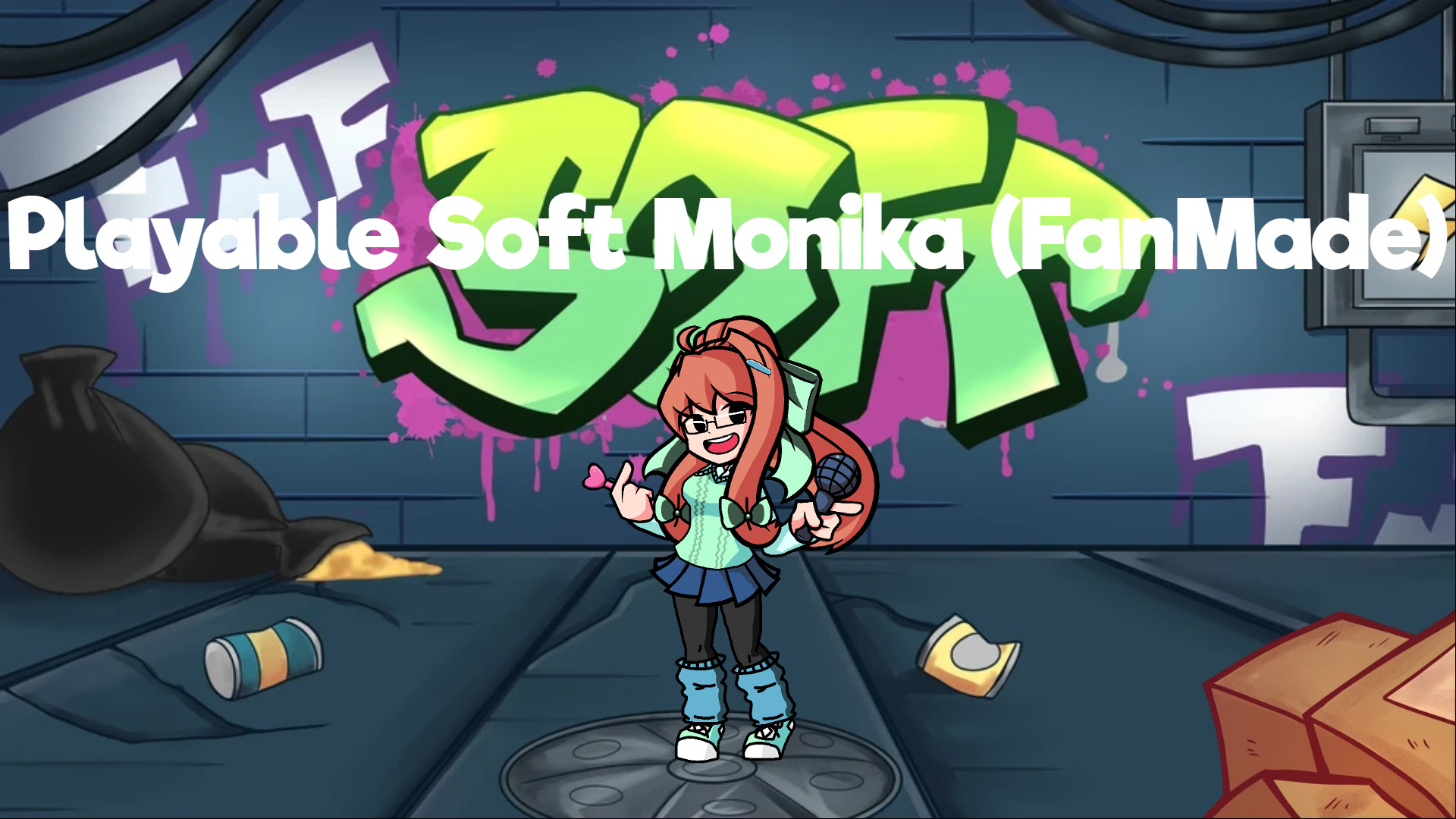 Playable Soft Monika (FanMade) + FLA Mod for Friday Night Funkin' | FNF Mods