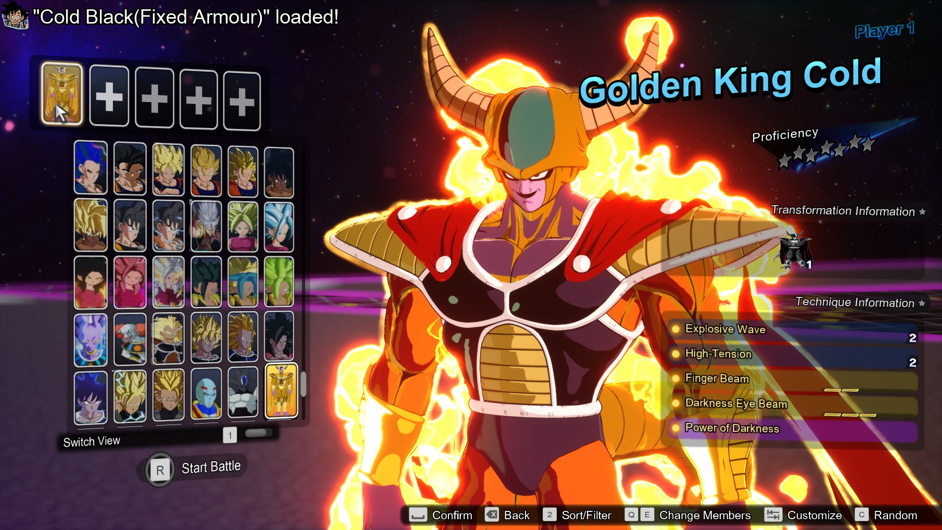 [DBCOLORZ]Golden/Black Cold Armour Colorz Fix Mod for Dragon Ball ...