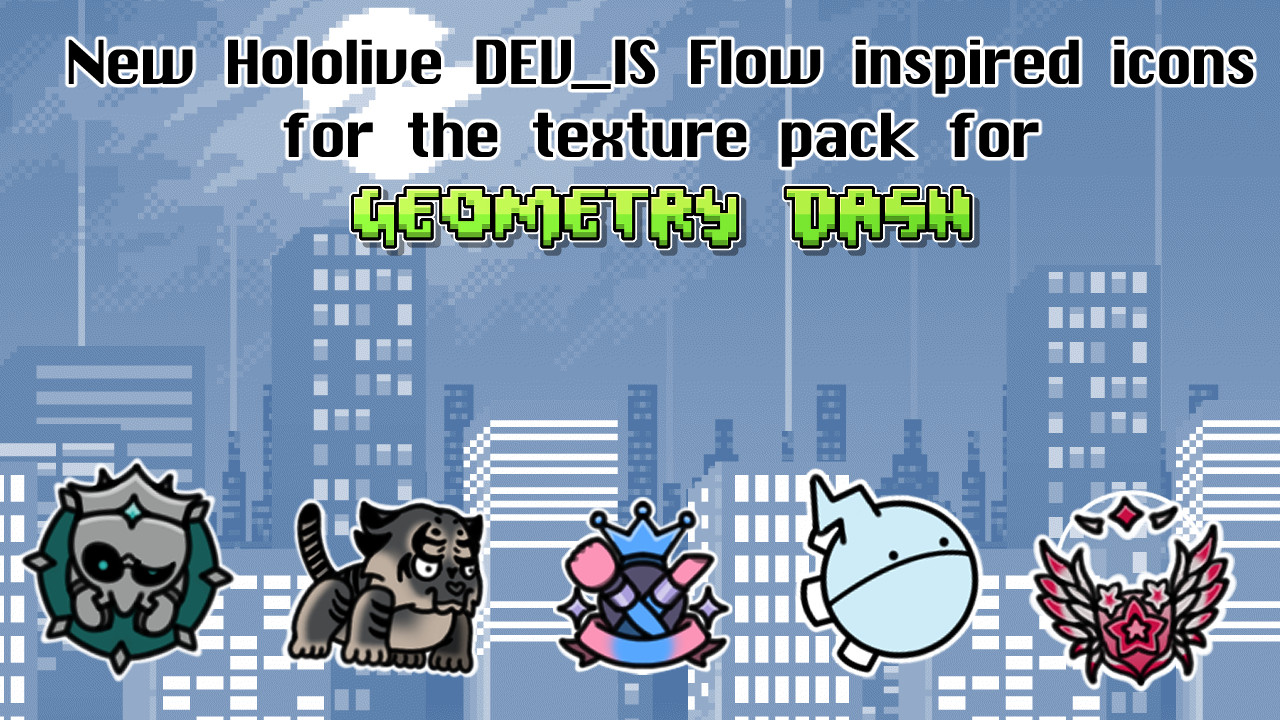 Hololive-themed Icons Pack For Geometry Dash Mod for Geometry Dash | GD ...