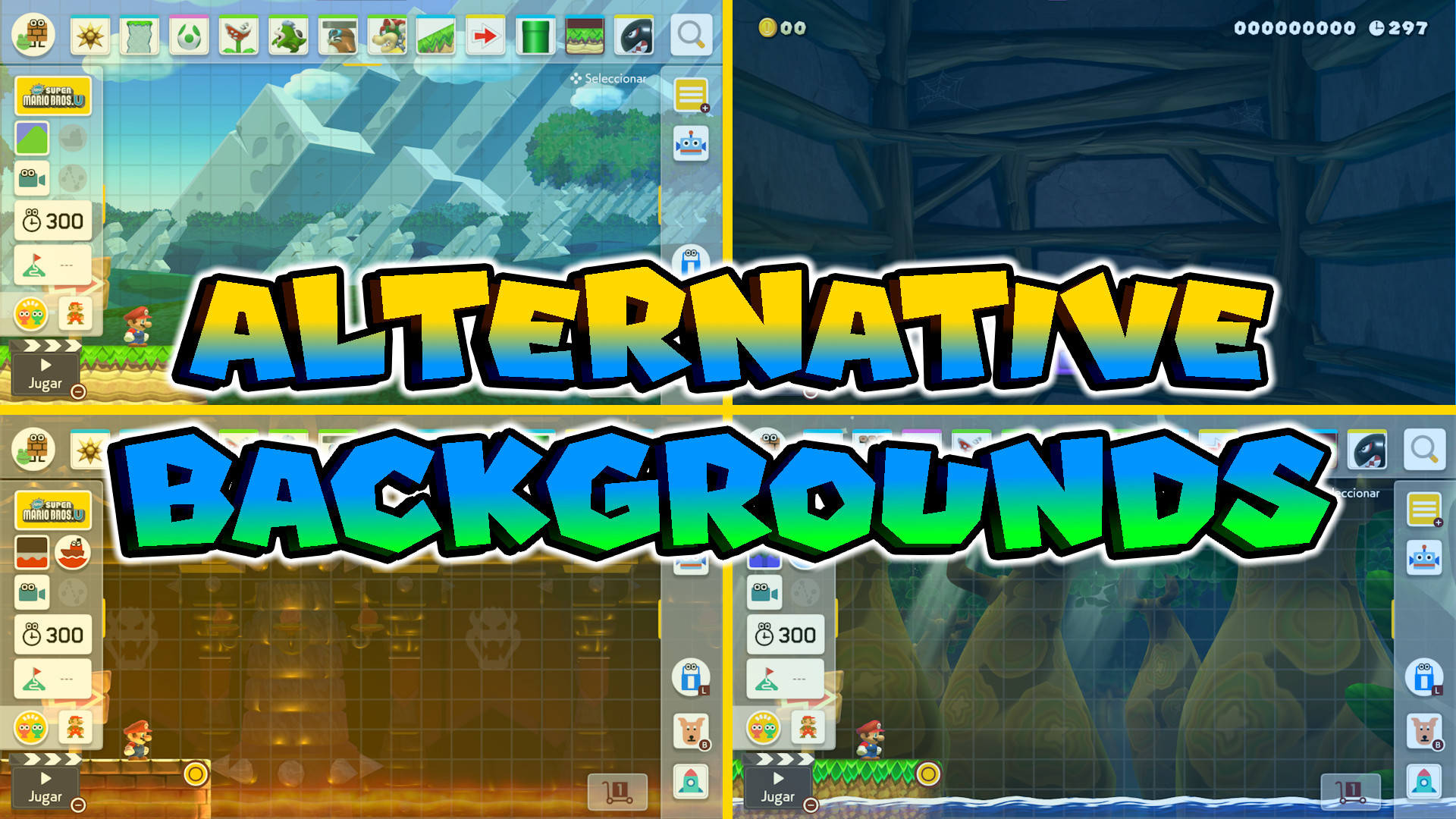 NSMBU Alternative Backgrounds Mod for Super Mario Maker 2 | SMM2 Mods