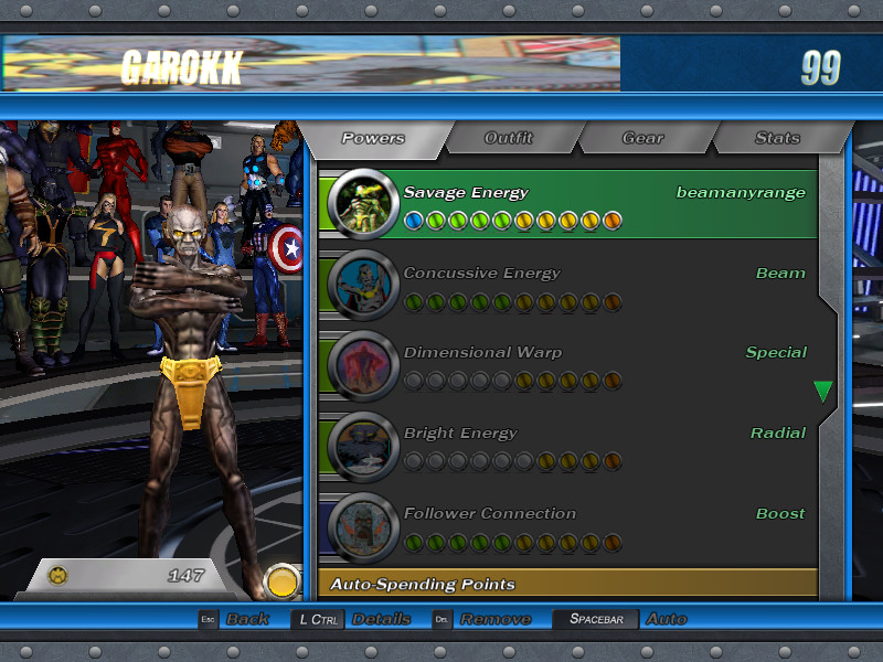 Marvel Ultimate Alliance Character Screen Marvel Ultimate Alliance 3