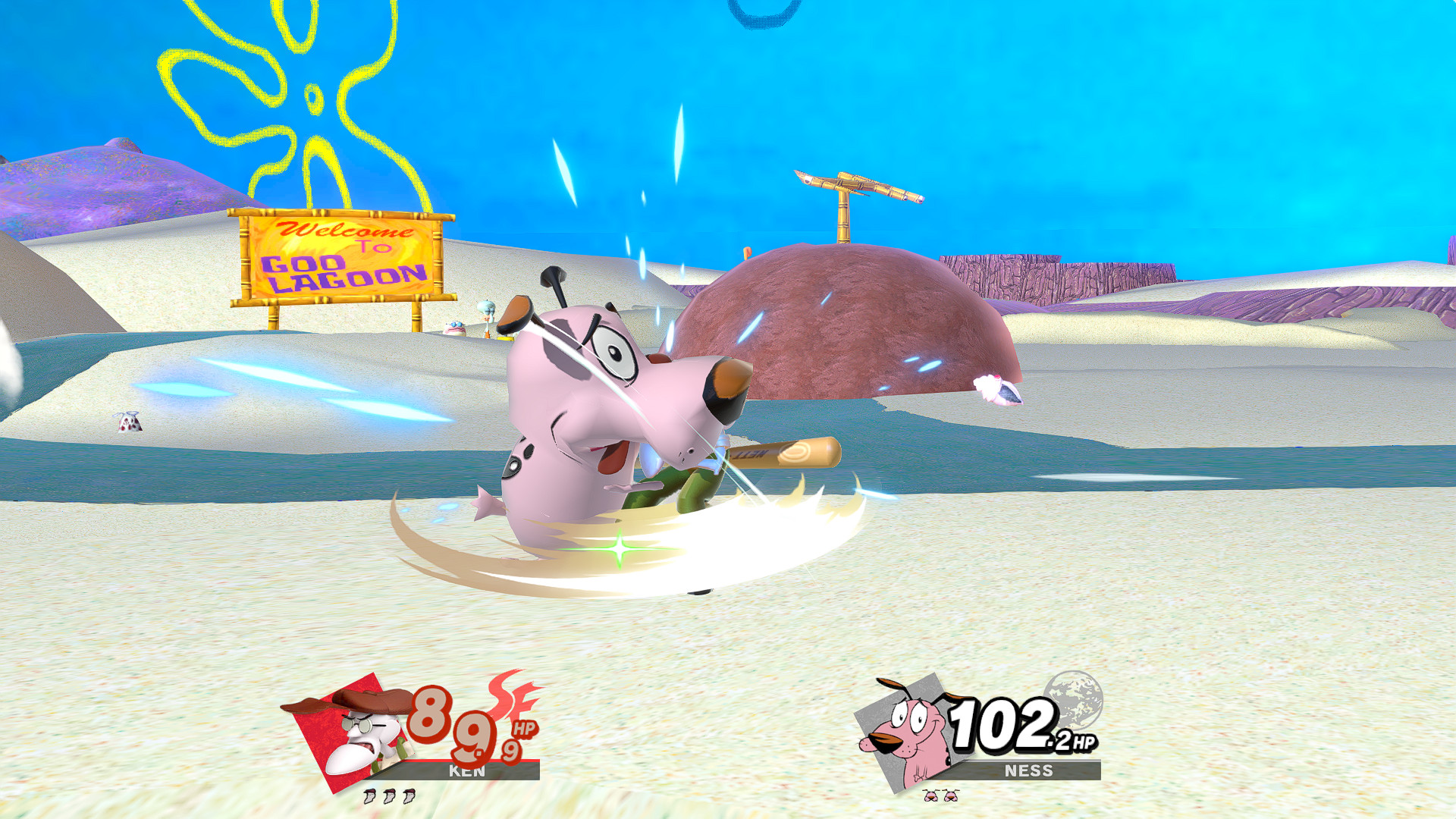 Courage the Cowardly Dog (Ness c04) Mod for Super Smash Bros. Ultimate ...