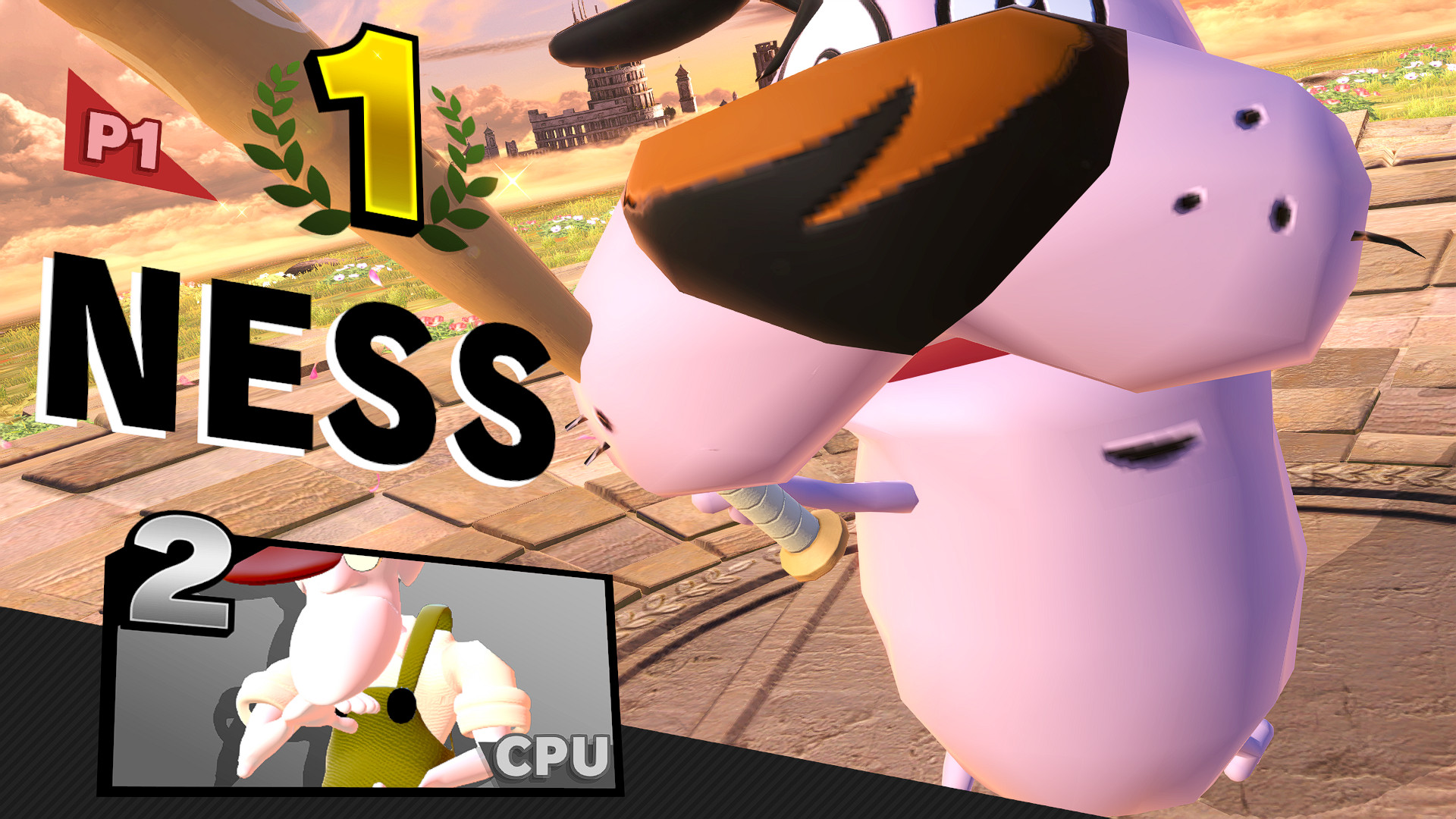 Courage the Cowardly Dog (Ness c04) Mod for Super Smash Bros. Ultimate ...