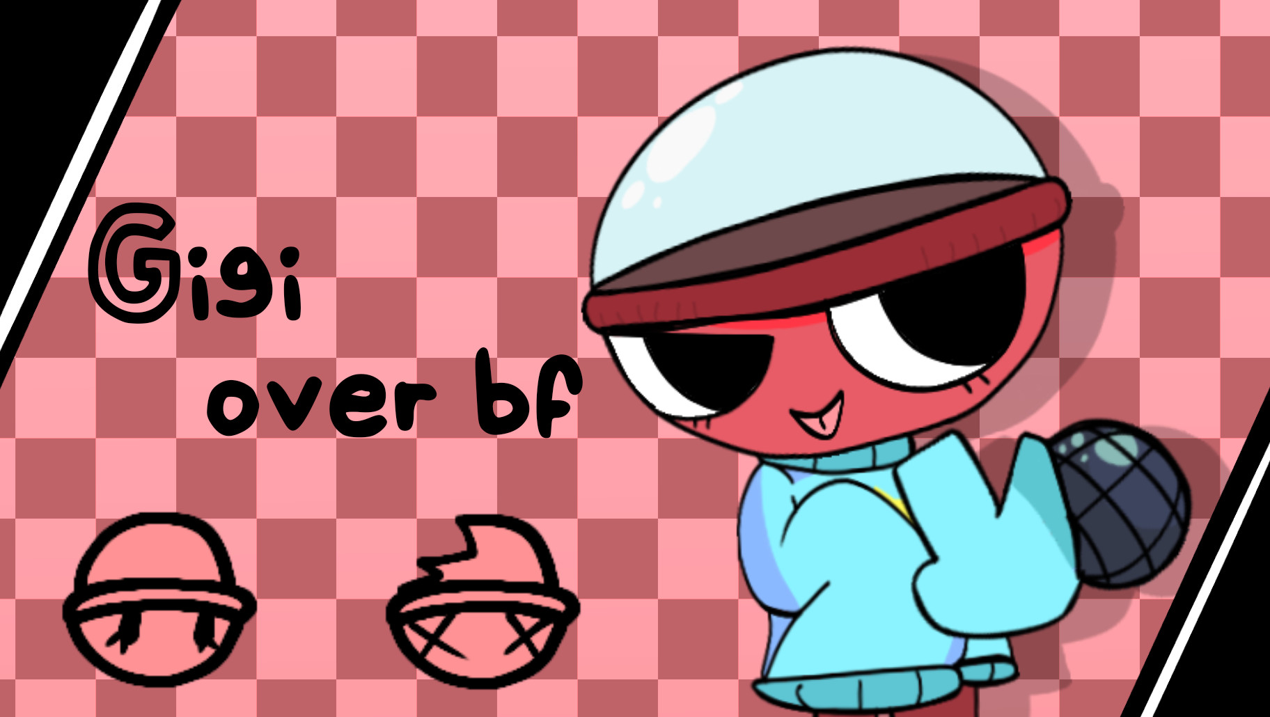 Gigi over BF Fanmade by FOXCATTH404 Mod for Friday Night Funkin' | FNF Mods