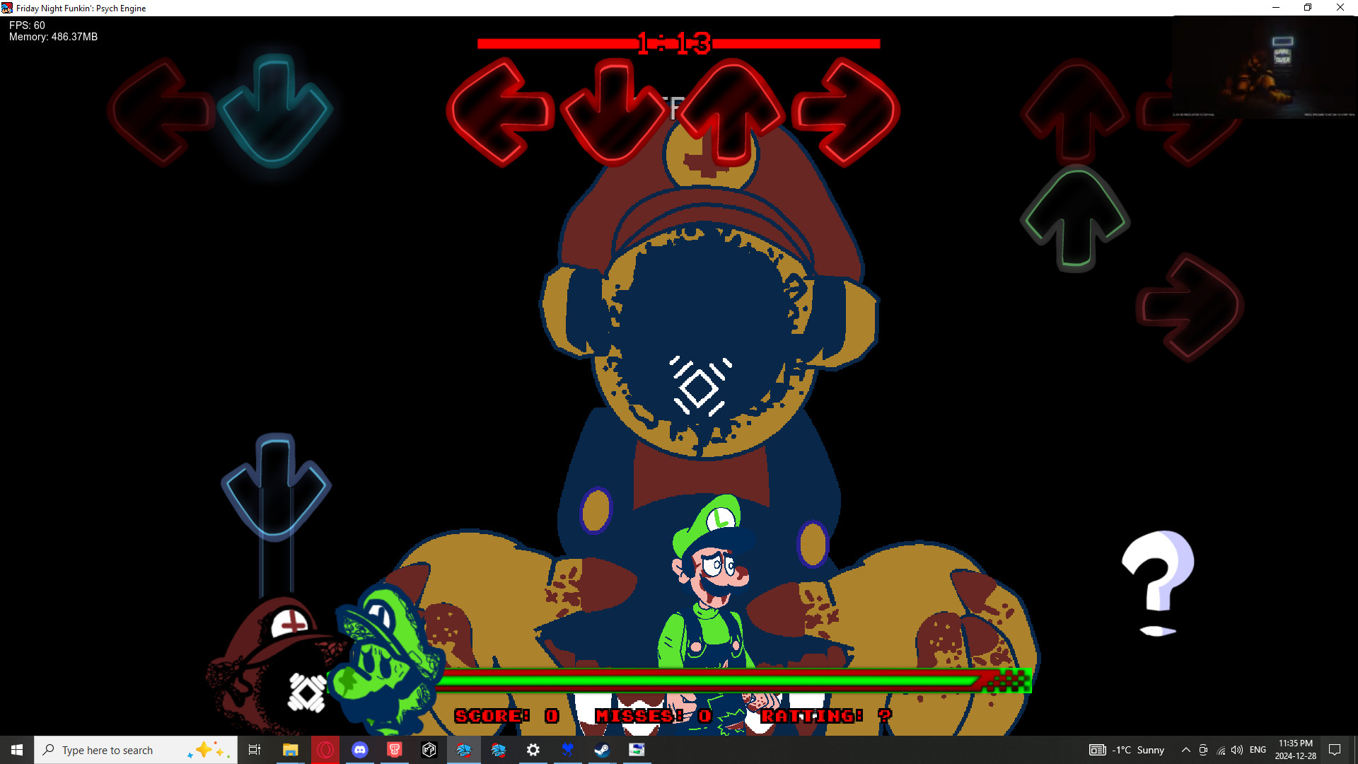 FNF GD Runny mix - marios madness UST's Mod for Friday Night Funkin ...