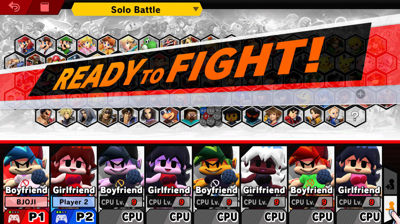 BJoji128 - Boyfriend & Girlfriend Recolor Modpack Mod for Super Smash Bros. Ultimate | SSBU Mods