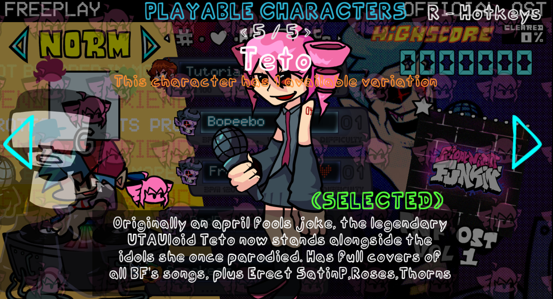 PLAYABLE TETO + COVERS Mod for Friday Night Funkin' | FNF Mods