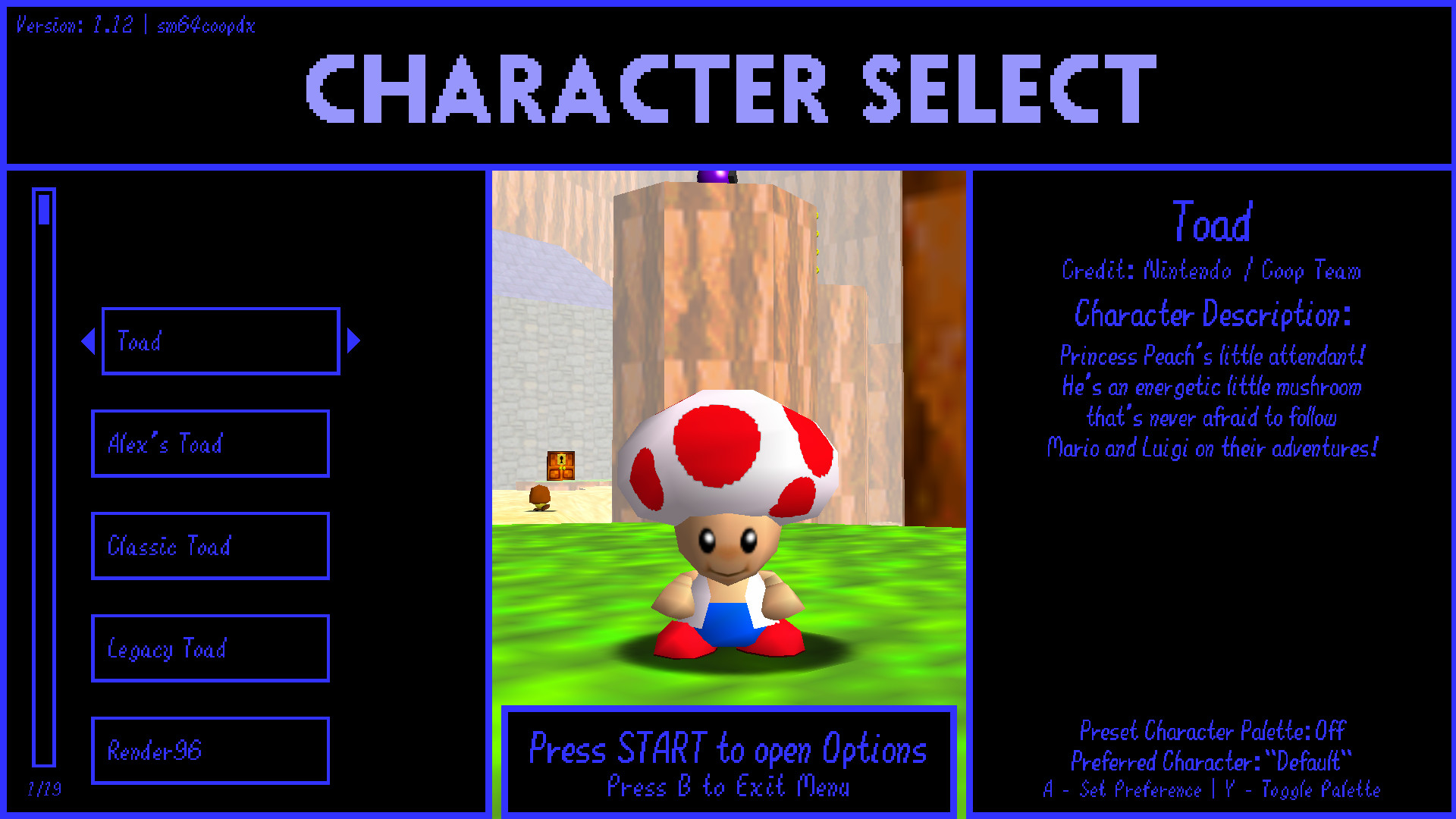[CS] Toad's Skin Pack Mod for Super Mario 64 PC Port | SM64 PC Mods