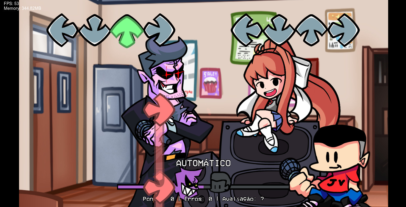 Monika over Girlfriend + FLA Mod for Friday Night Funkin' | FNF Mods