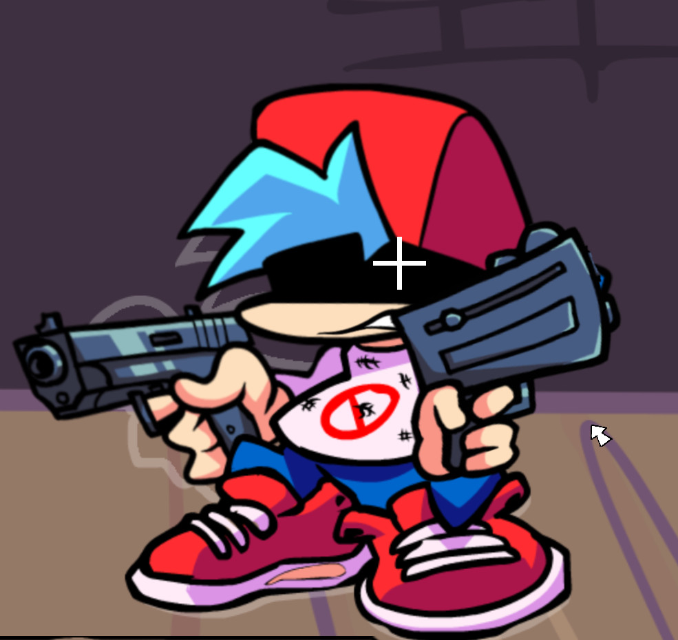 angry bf with a gun (plus jokes) Mod for Friday Night Funkin' | FNF Mods