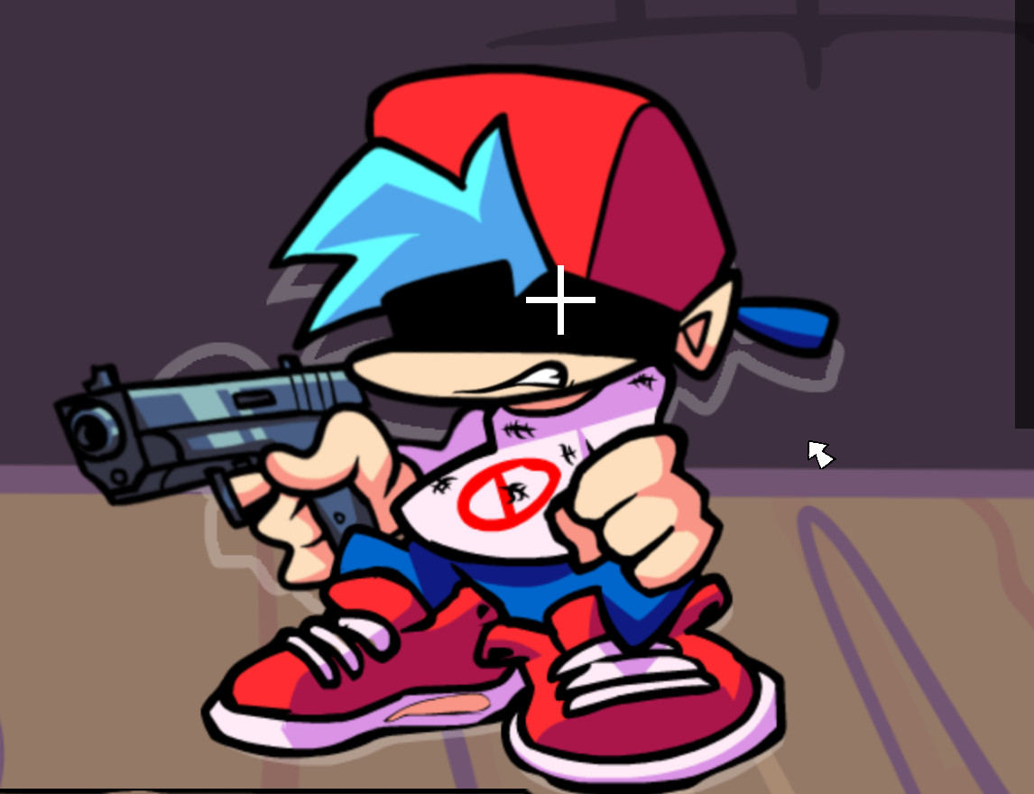 angry bf with a gun (plus jokes) Mod for Friday Night Funkin' | FNF Mods