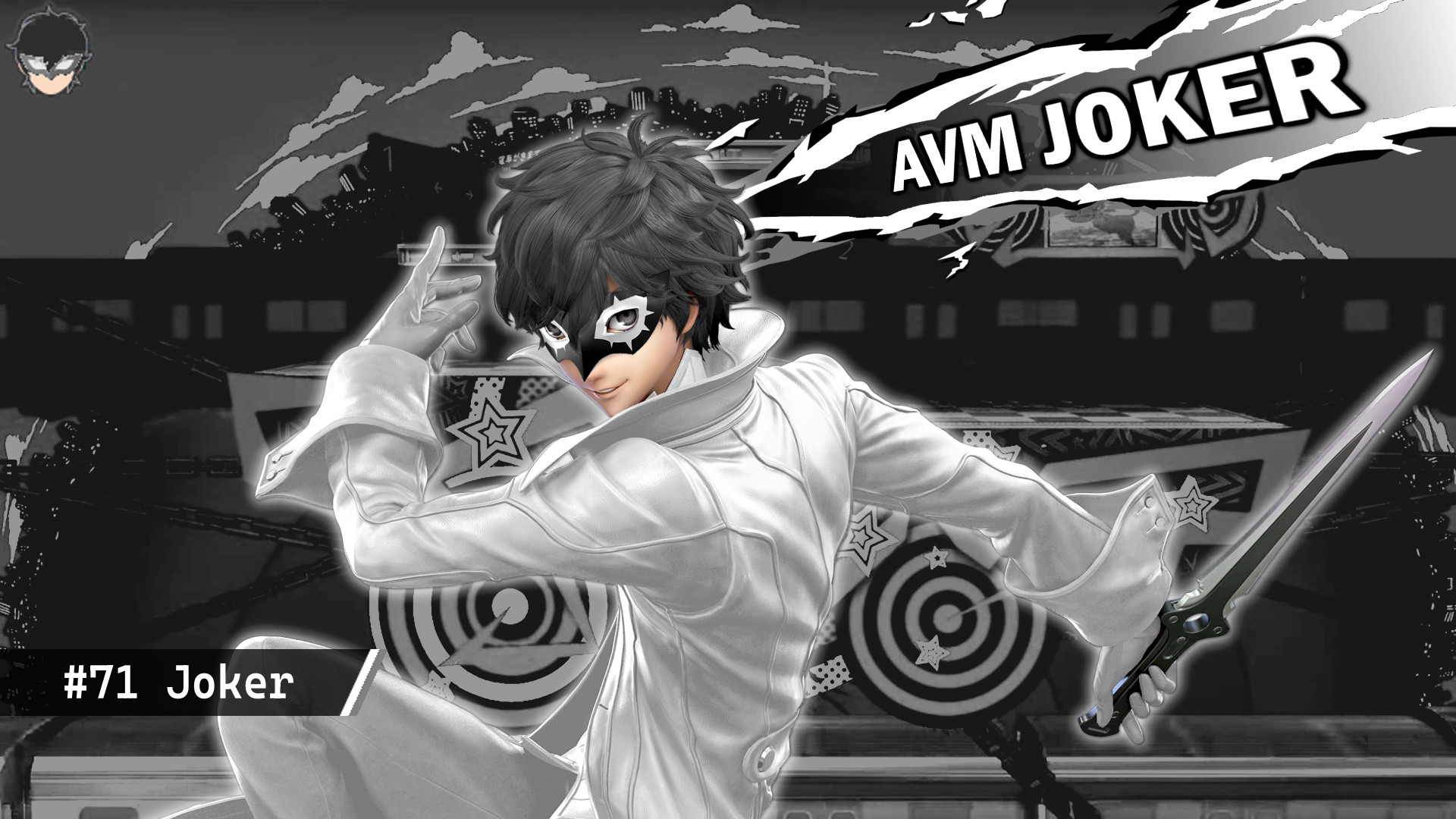 AVM Joker (monochrome recolor) Mod for Super Smash Bros. Ultimate | SSBU Mods