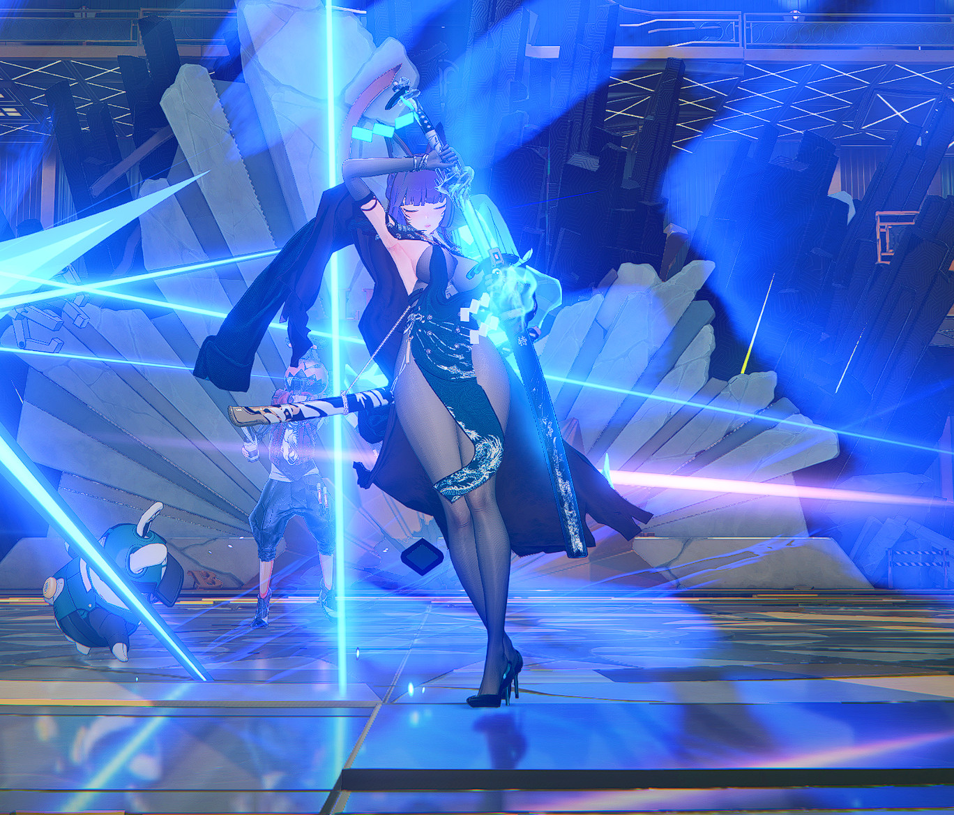 Blue & White Dragon Miyabi(Void Hunter Retexture) Mod for Zenless Zone ...