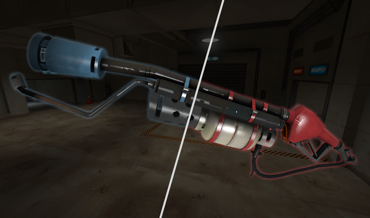 Team Colored Flame Thrower Mod for Team Fortress 2 | TF2 Mods