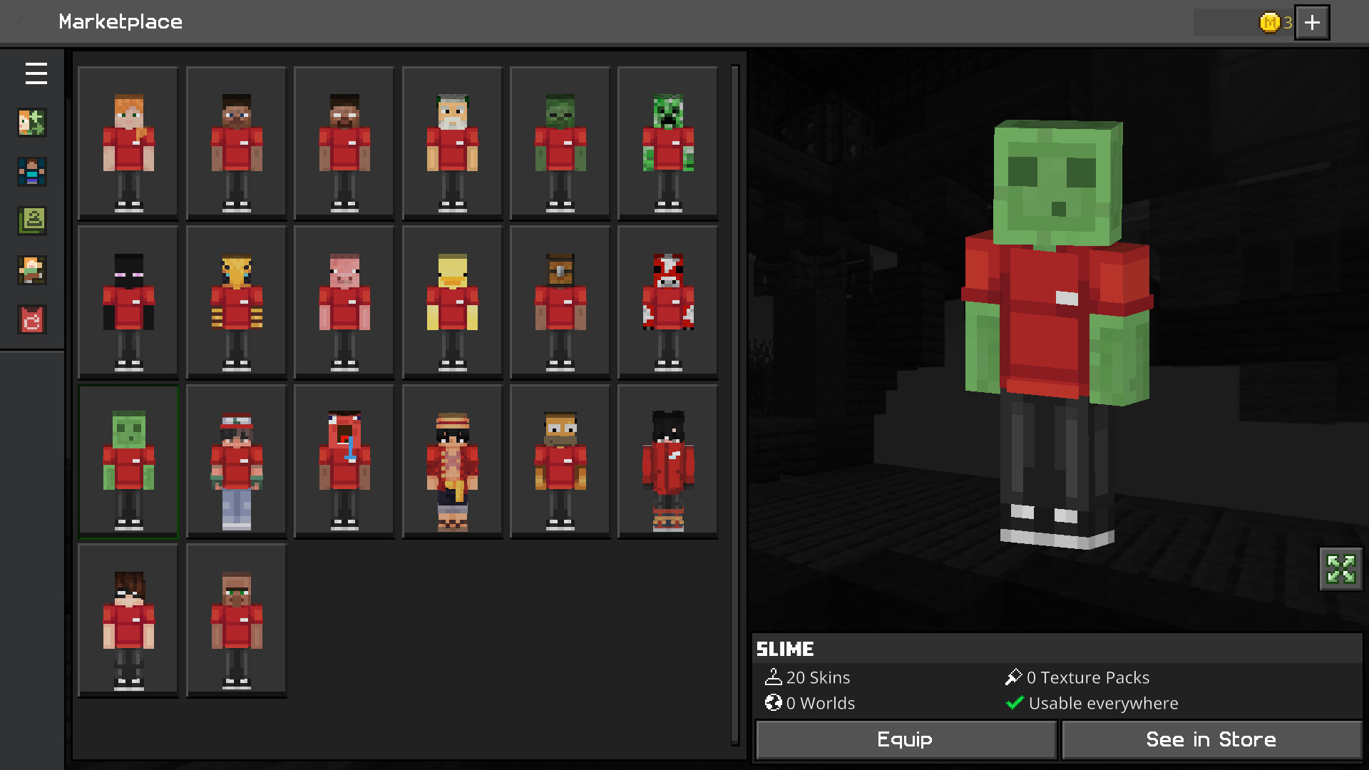 exotiques "Mojang Office Shirt" Skin Pack Mod for Minecraft: Bedrock Edition | MC:BE Mods