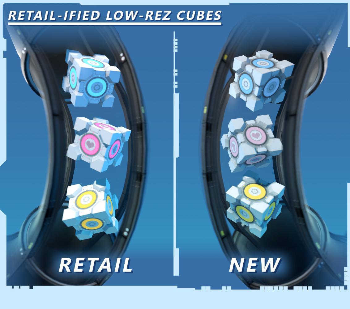 Retail-ified Low-Rez Cubes Mod for Portal 2 | P2 Mods