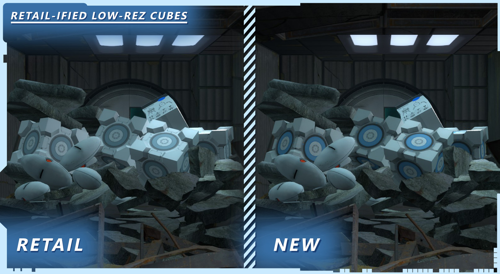 Retail-ified Low-Rez Cubes Mod for Portal 2 | P2 Mods
