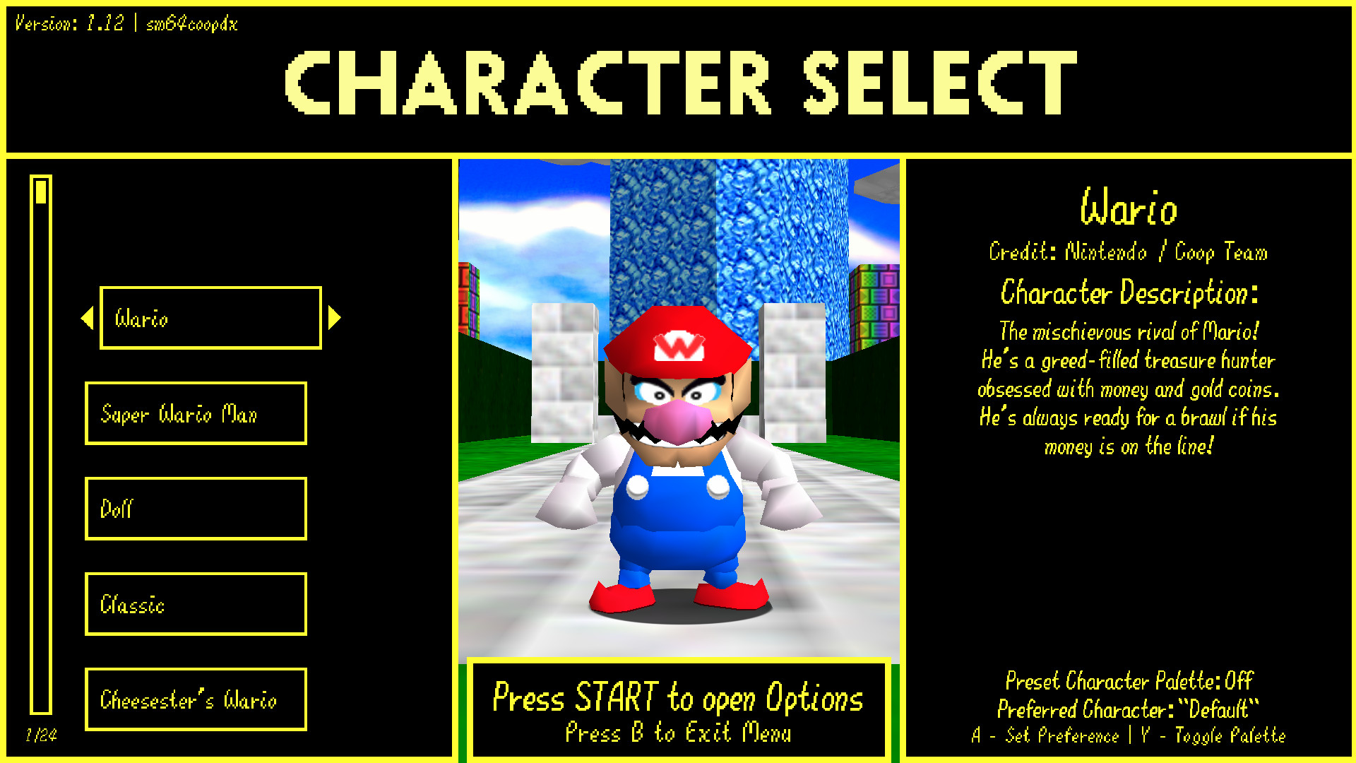 [CS] Wario's Skin Pack Mod for Super Mario 64 PC Port | SM64 PC Mods